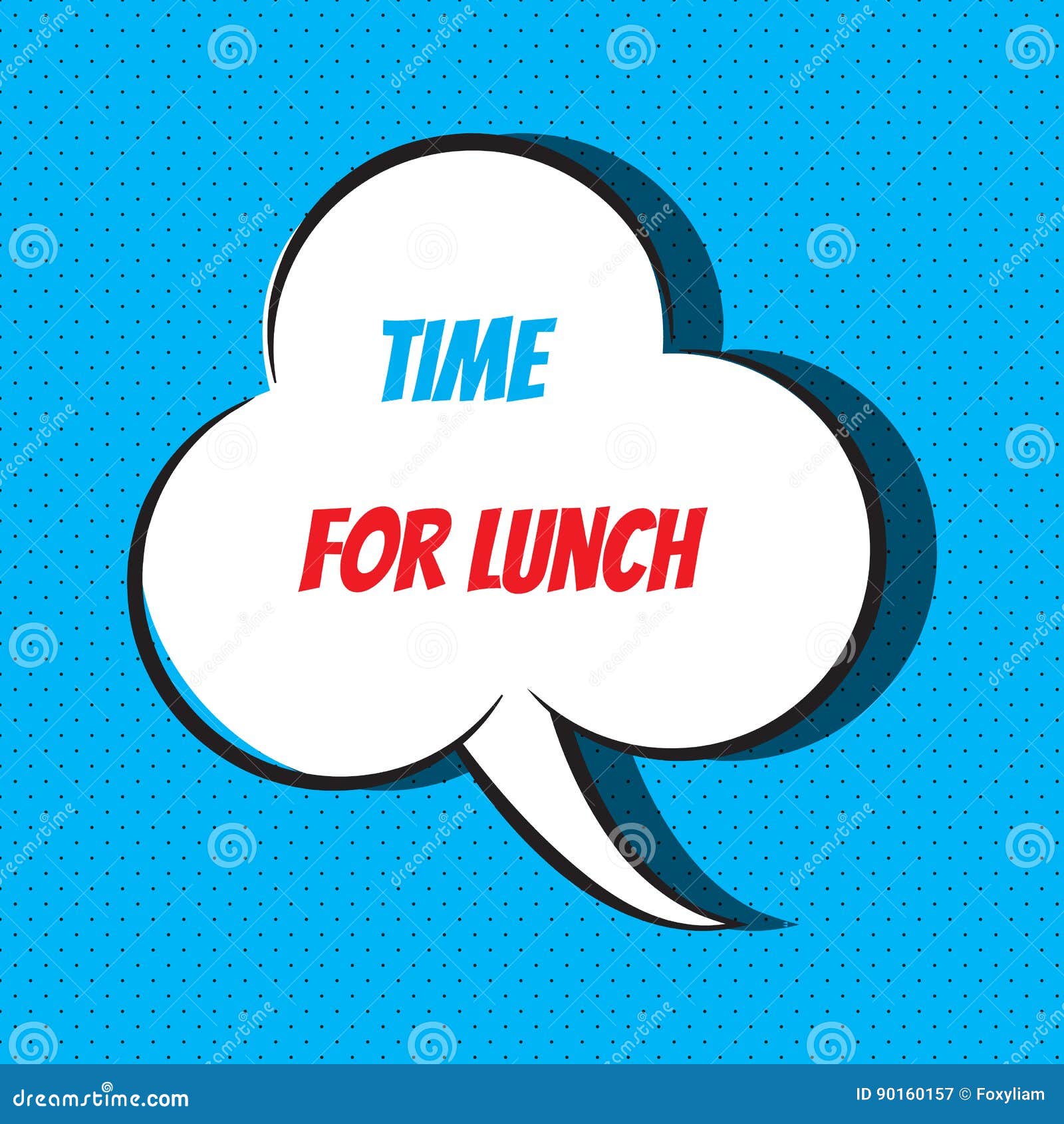 Comic Speech Bubble with Phrase Time for Lunch Stock Vector ...