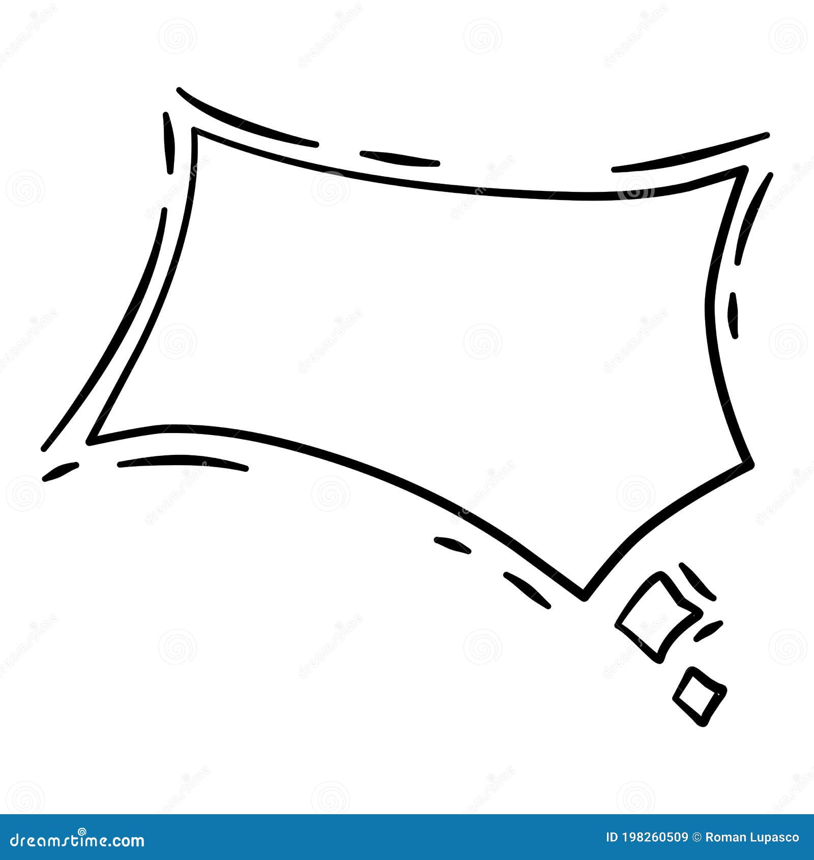 Comic Speech Bubble Pop Art Icon, Hand Drawn and Outline Style Stock ...