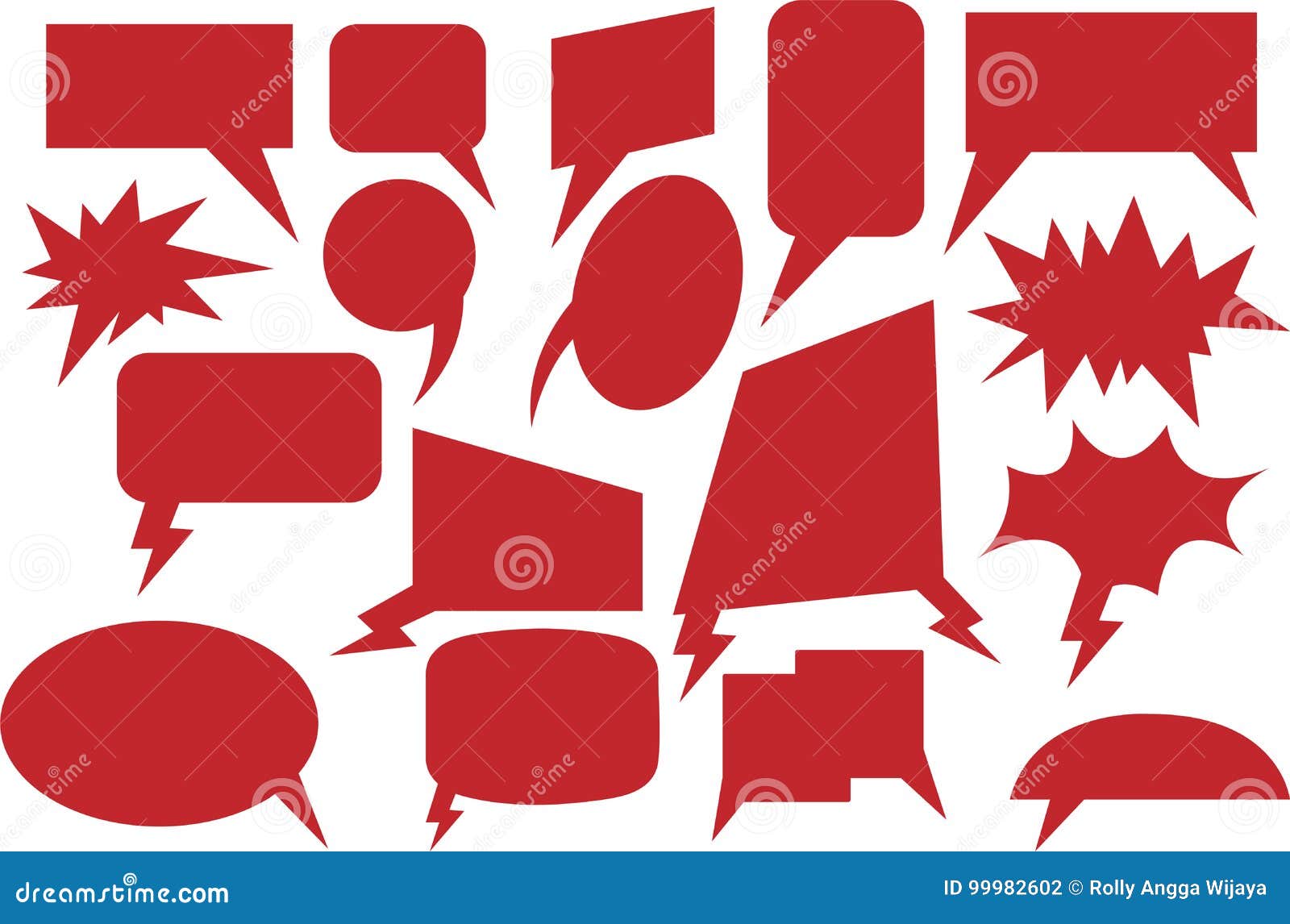 Comic speech bubble red stock illustration. Illustration of blank ...