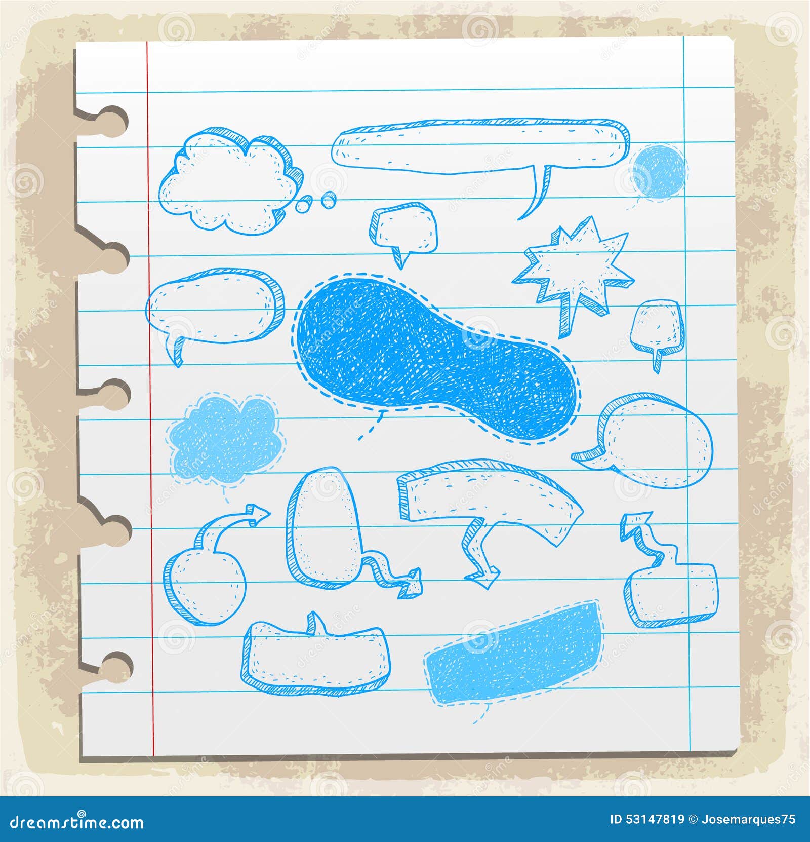 Comic Speech Bubble Set Paper Note, Vector Illustration Stock Vector ...