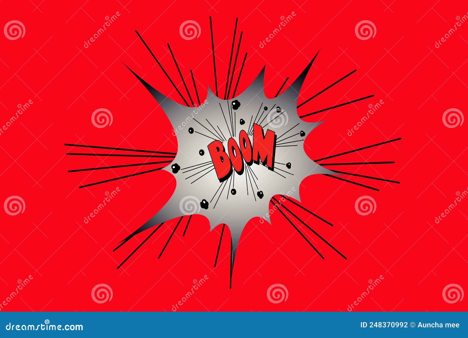 Comic Speech Bubble with Text Boom on Red Background. Stock ...