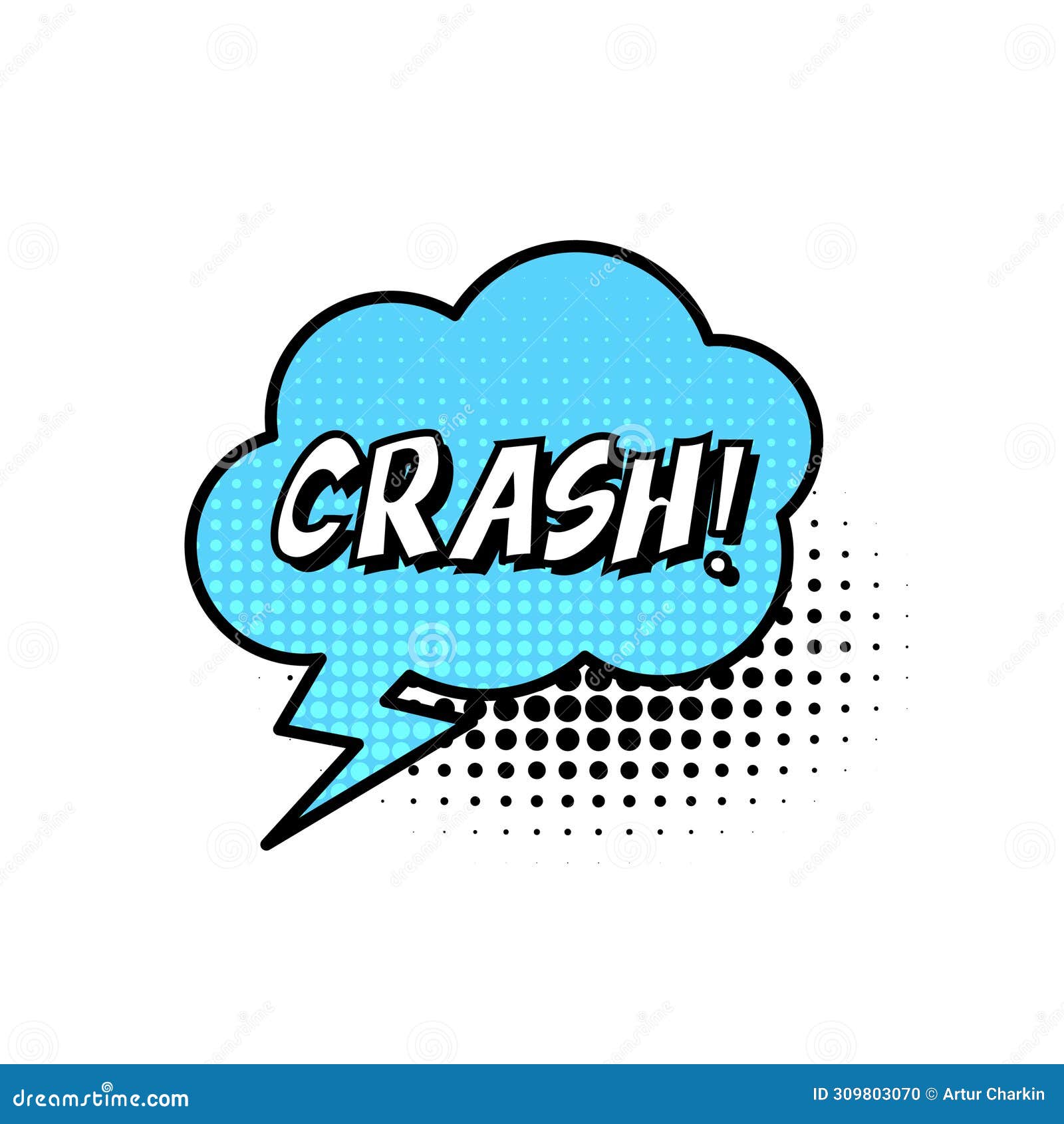 Comic Speech Bubble with Text Crash Isolated on White Background ...
