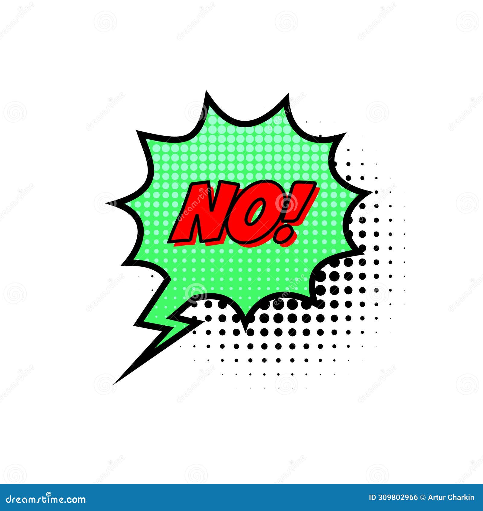 Comic Speech Bubble with Text No Isolated on White Background. Cartoon ...
