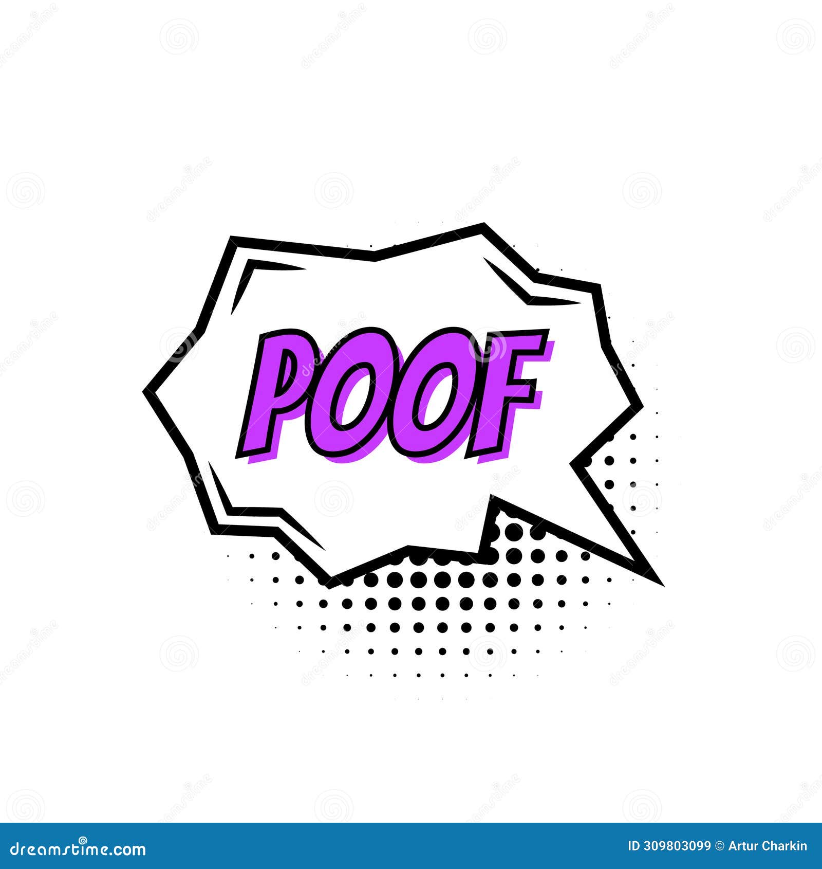 Comic Speech Bubble with Text Poof Isolated on White Background ...