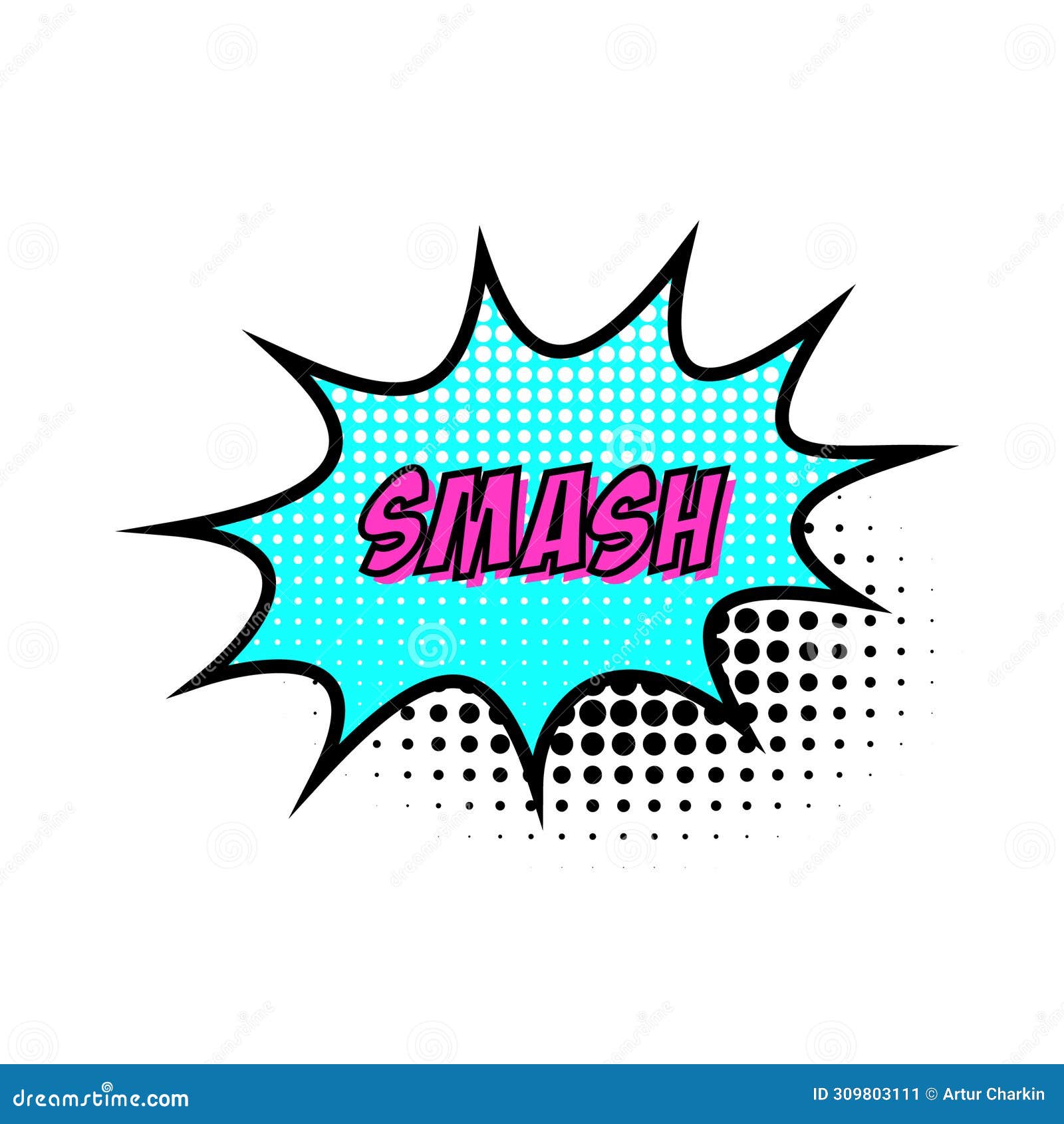 Comic Speech Bubble with Text Smash Isolated on White Background ...