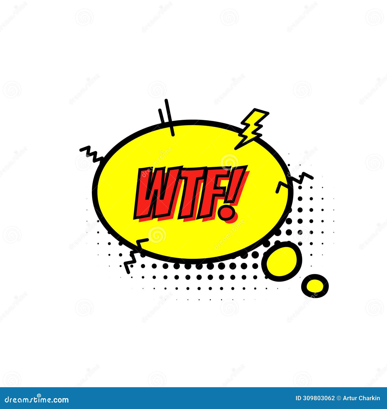 Comic Speech Bubble with Text Wtf Isolated on White Background. Cartoon ...