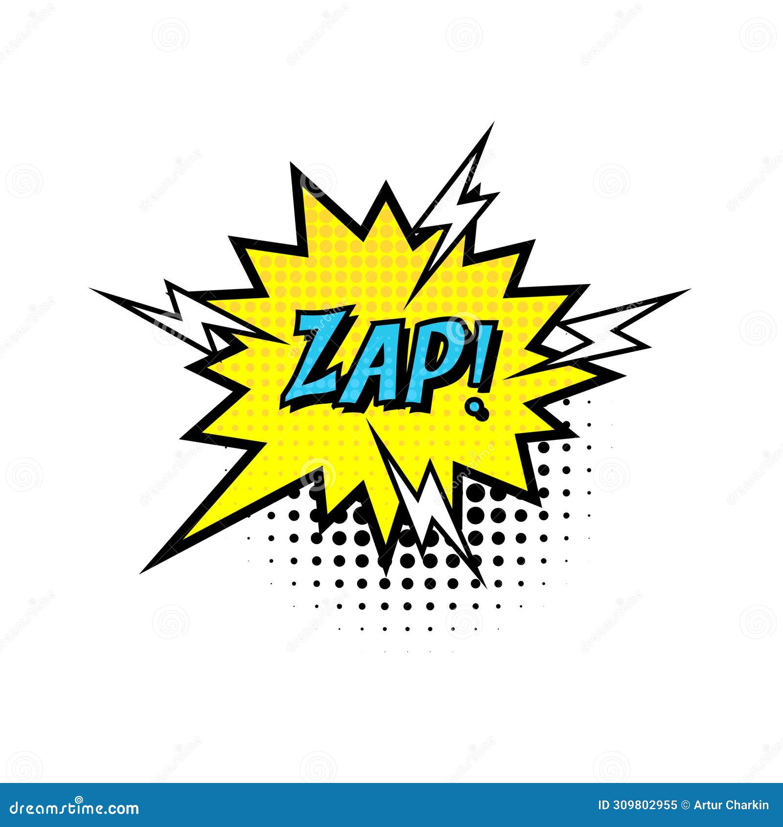 Comic Speech Bubble with Text Zap Isolated on White Background. Cartoon ...