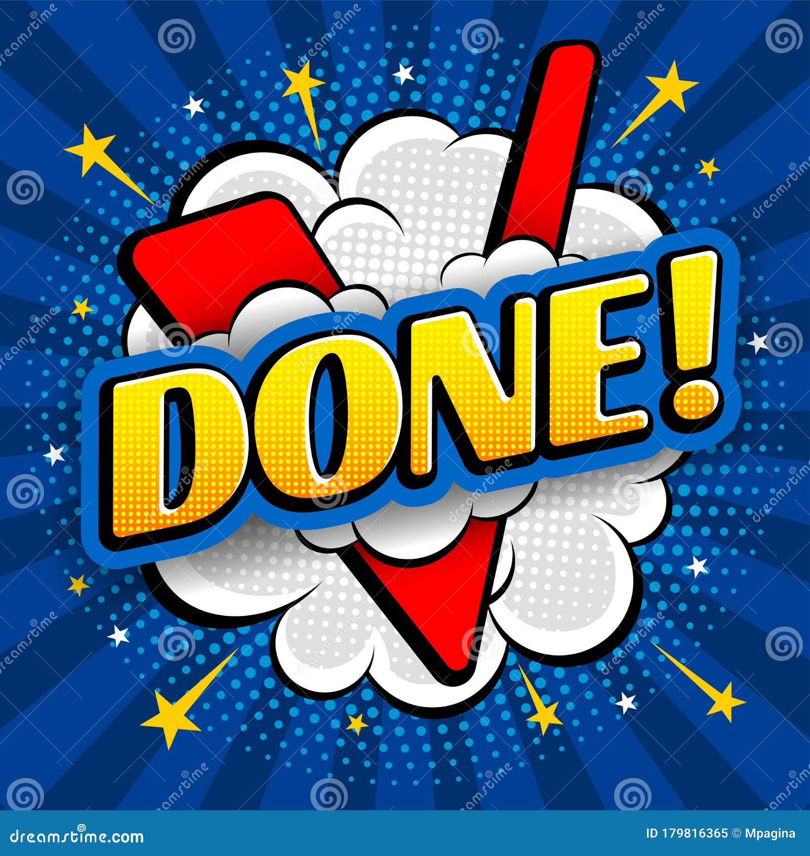 Comic Speech Bubble with Word Done in Pop Art Style Stock Vector ...