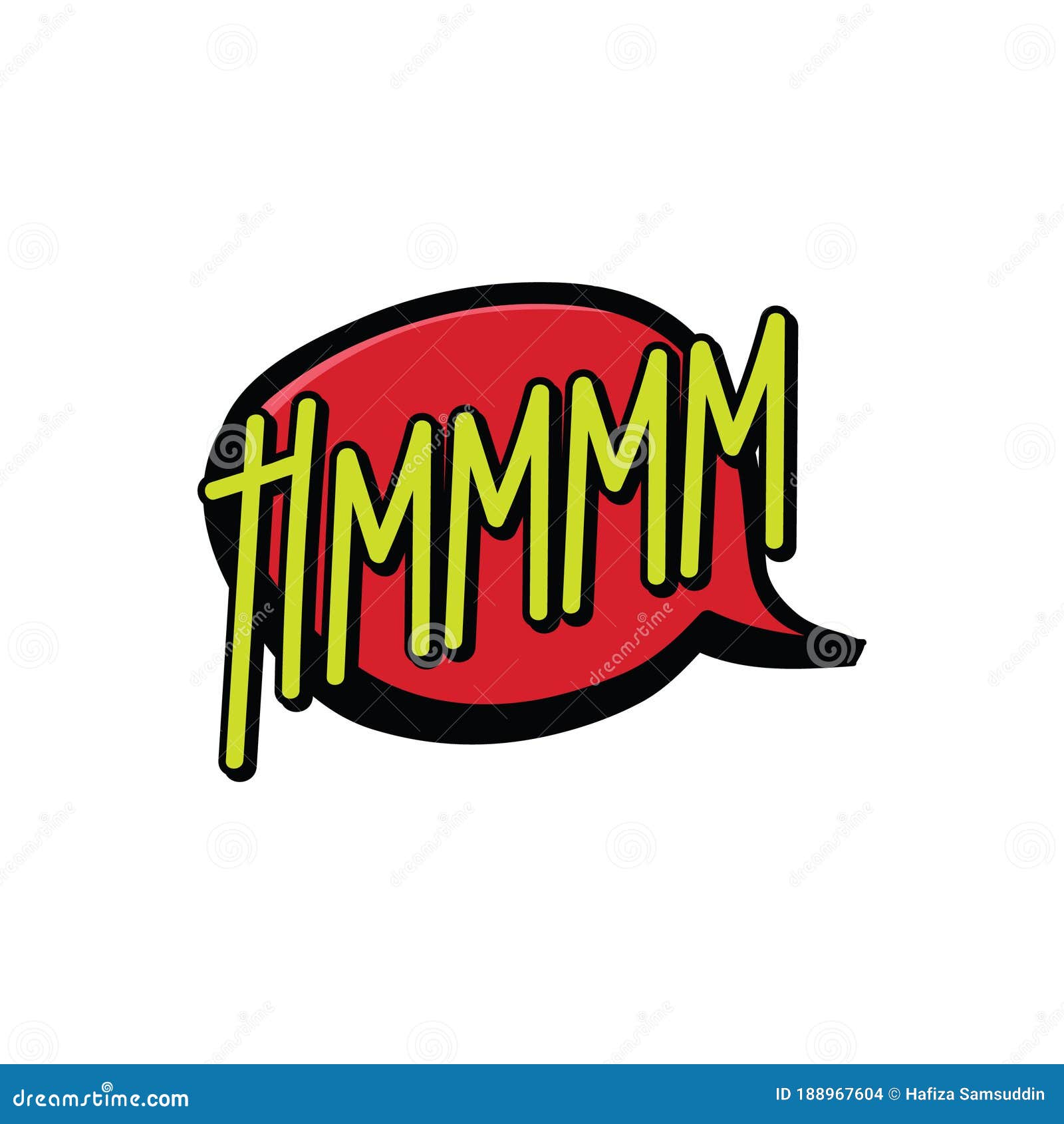 Comic Speech Bubble with the Word Hmmmm. Vector Illustration Decorative ...