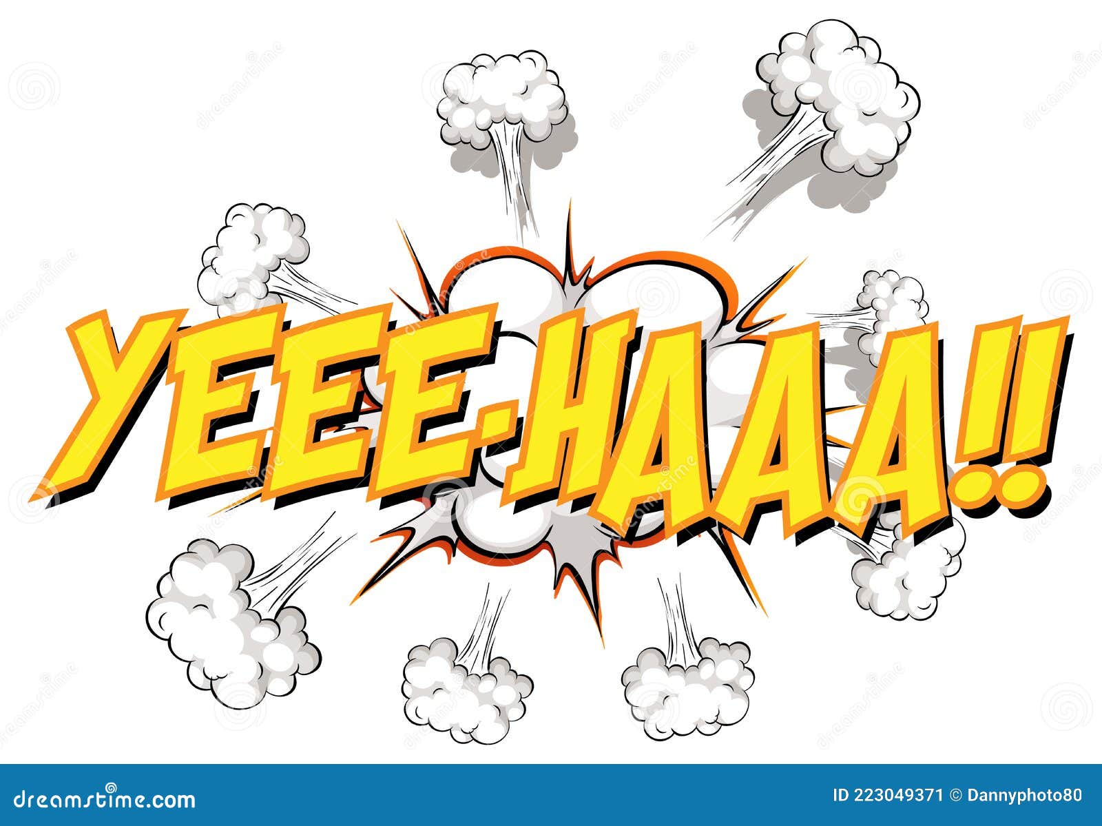 Comic Speech Bubble with Yee-haa Text Stock Vector - Illustration of ...