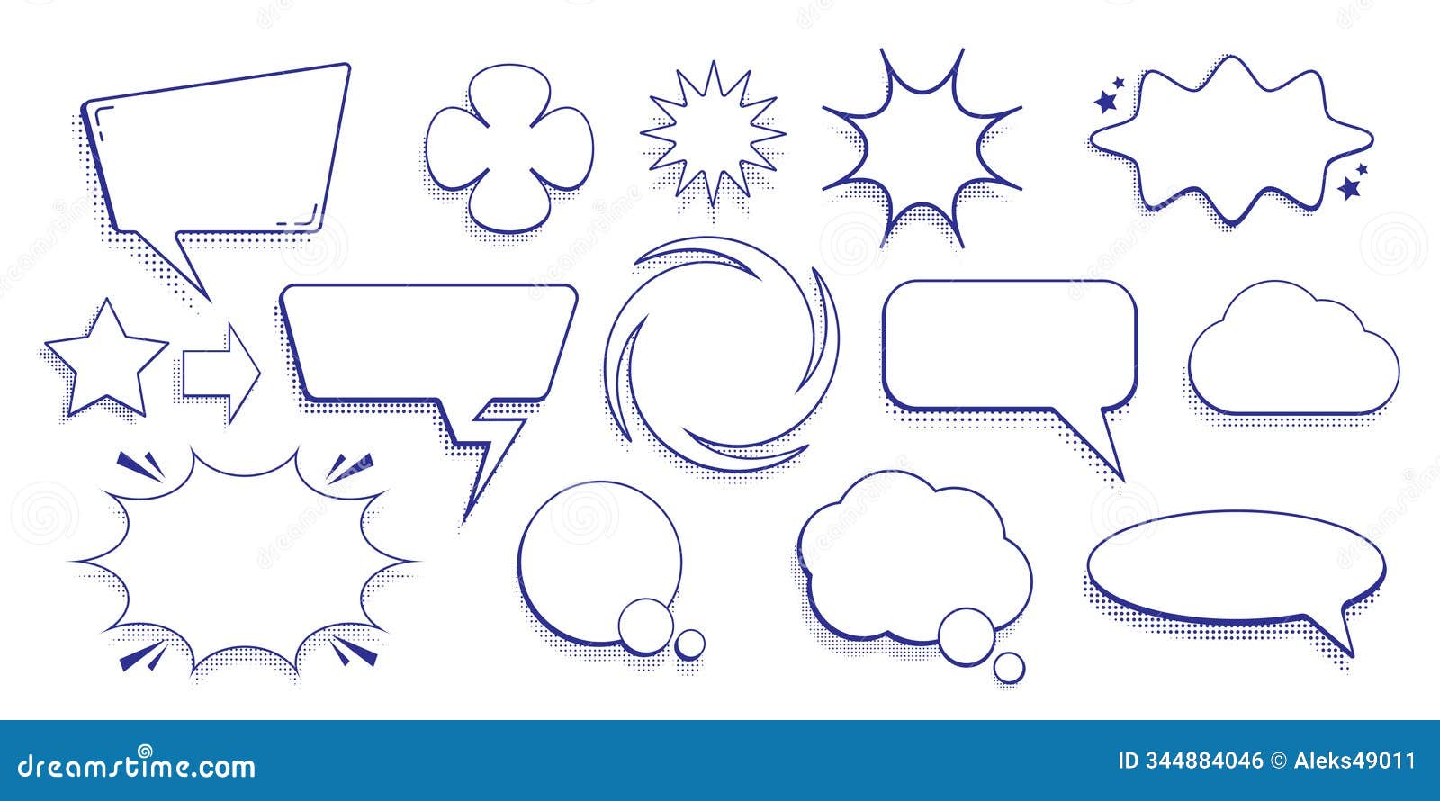 Comic Speech Bubbles . Chat Balloons, Small Talk Frames.Hand Drawn ...