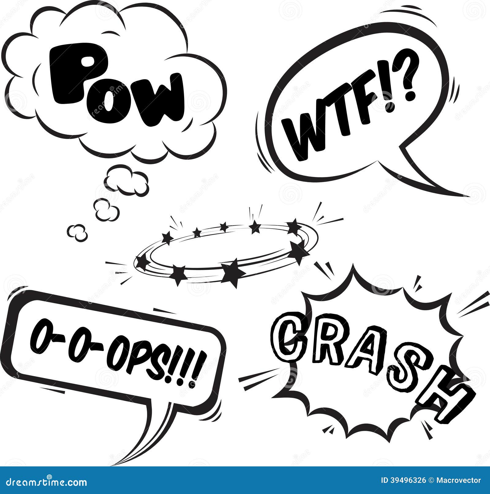 Comic Speech Bubbles Design Elements Collection Stock Vector - Image ...