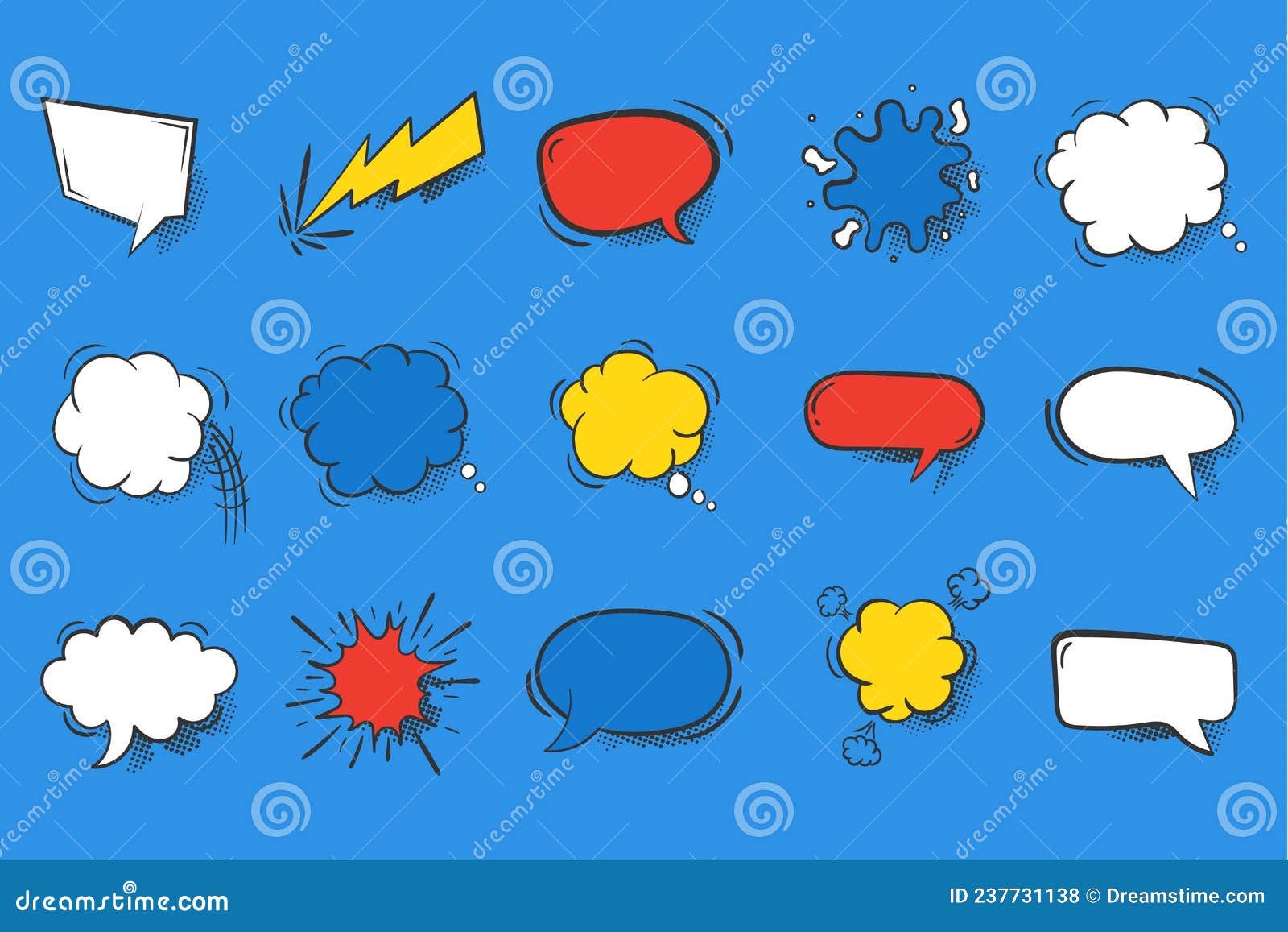 Comic Speech Bubbles, Dialog Clouds, Comics Books. Stock Vector ...