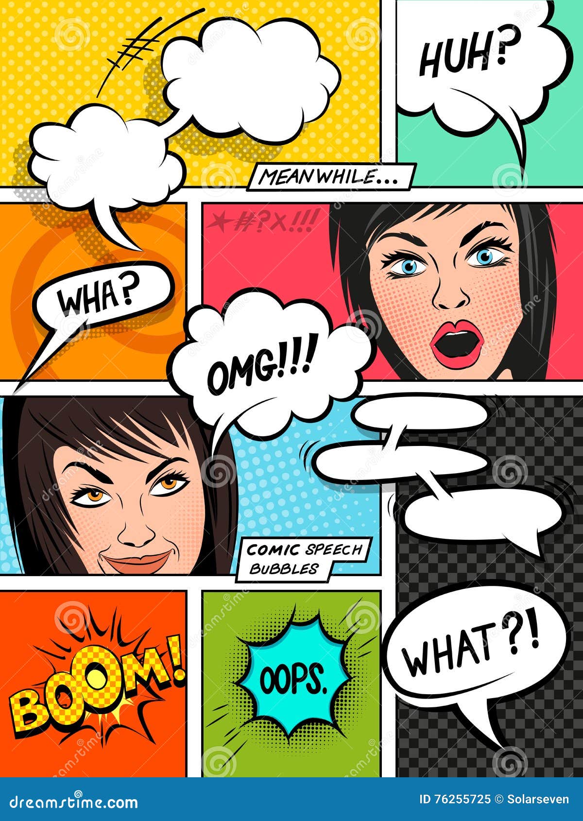 Comic Speech Bubbles and Emotions Stock Vector - Illustration of ...