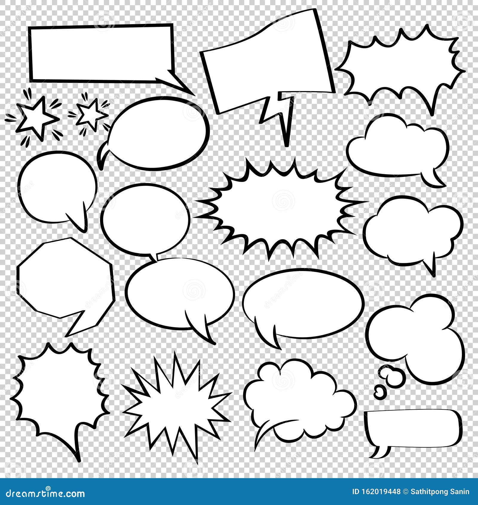 Comic Speech Bubbles Icons Collection 07 Stock Vector - Illustration of ...
