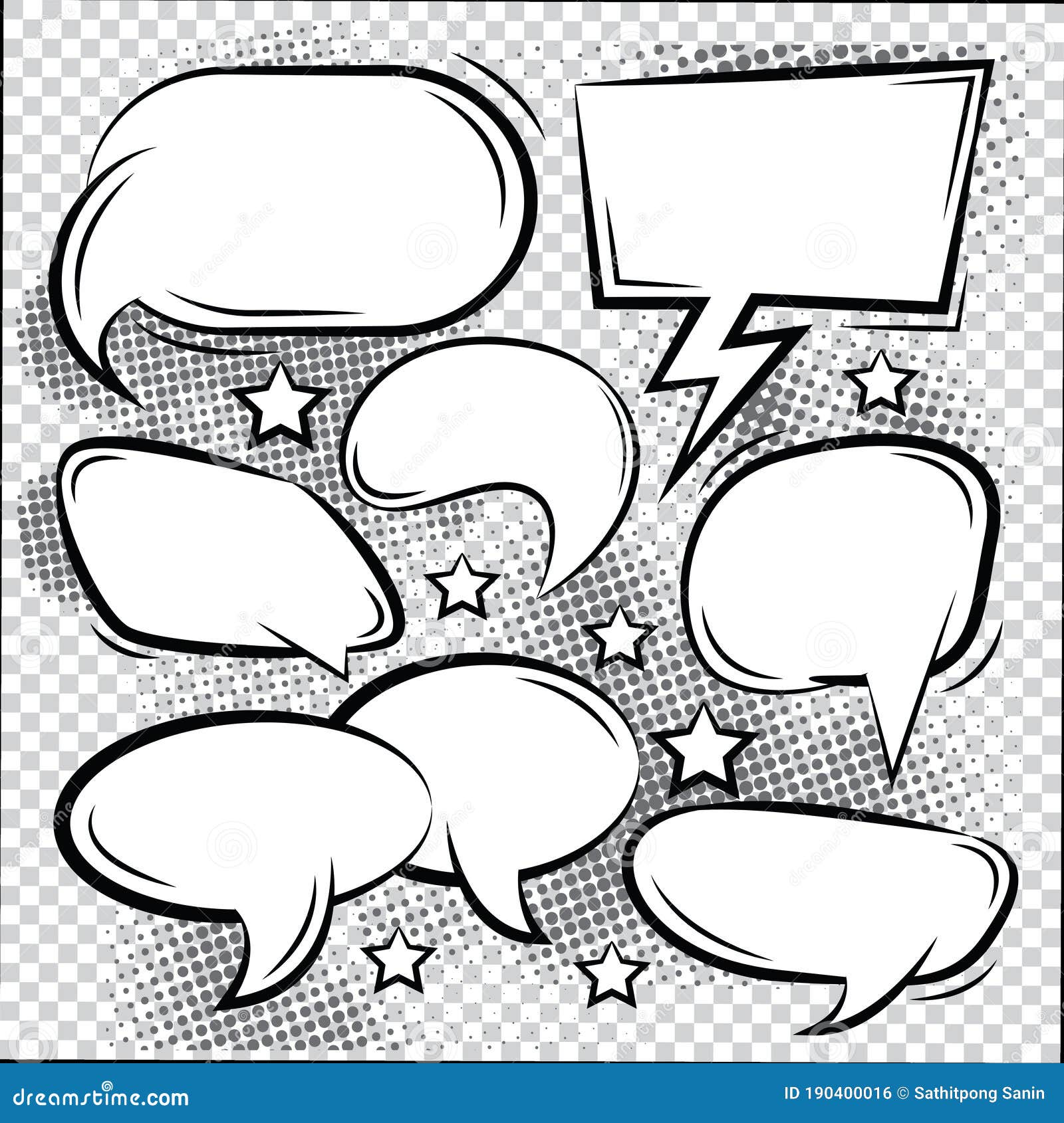 Comic Speech Bubbles Icons Collection Vector Stock Vector ...