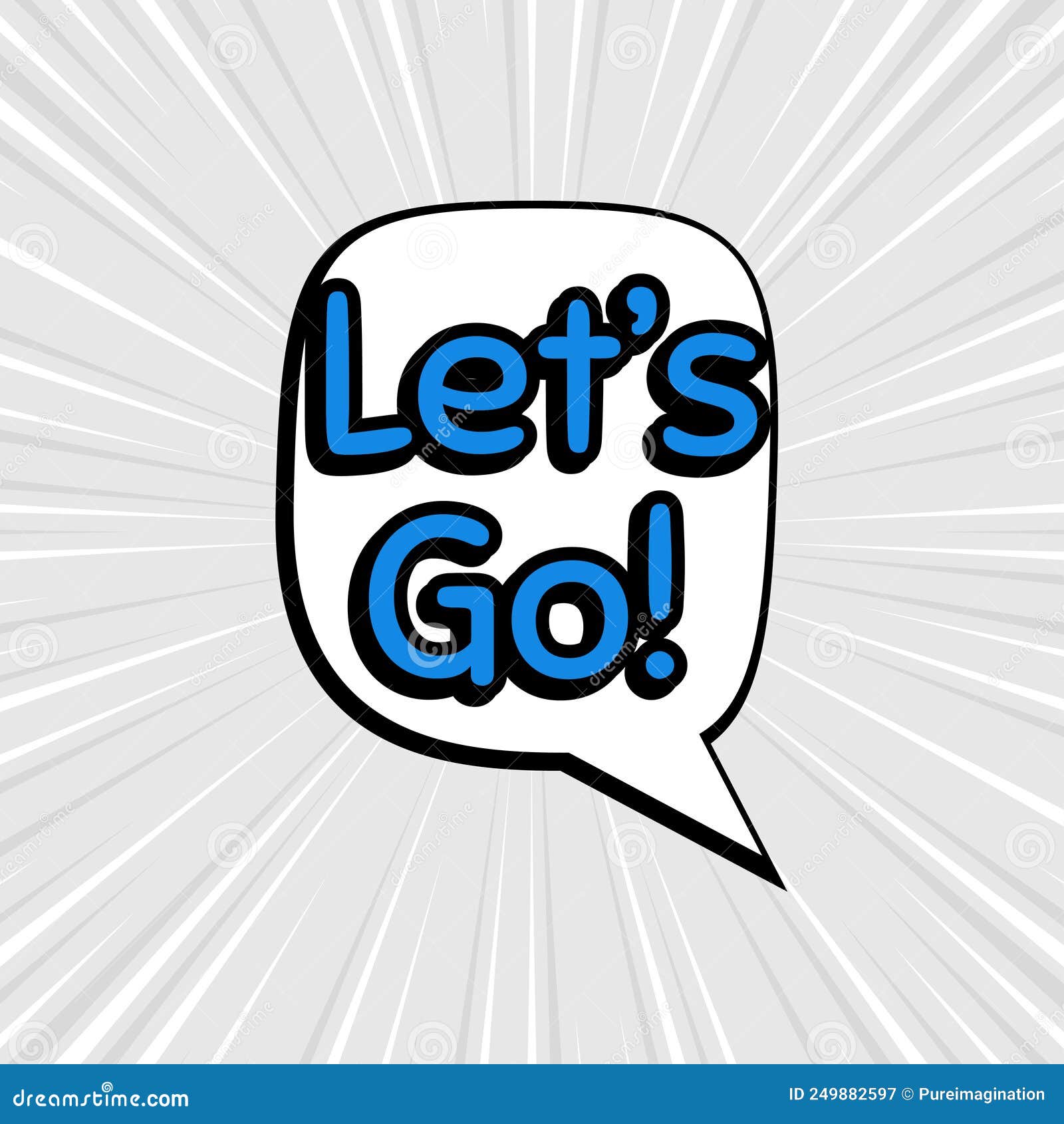 Comic Speech Bubbles Isolated with Text LET`S GO Stock Vector ...