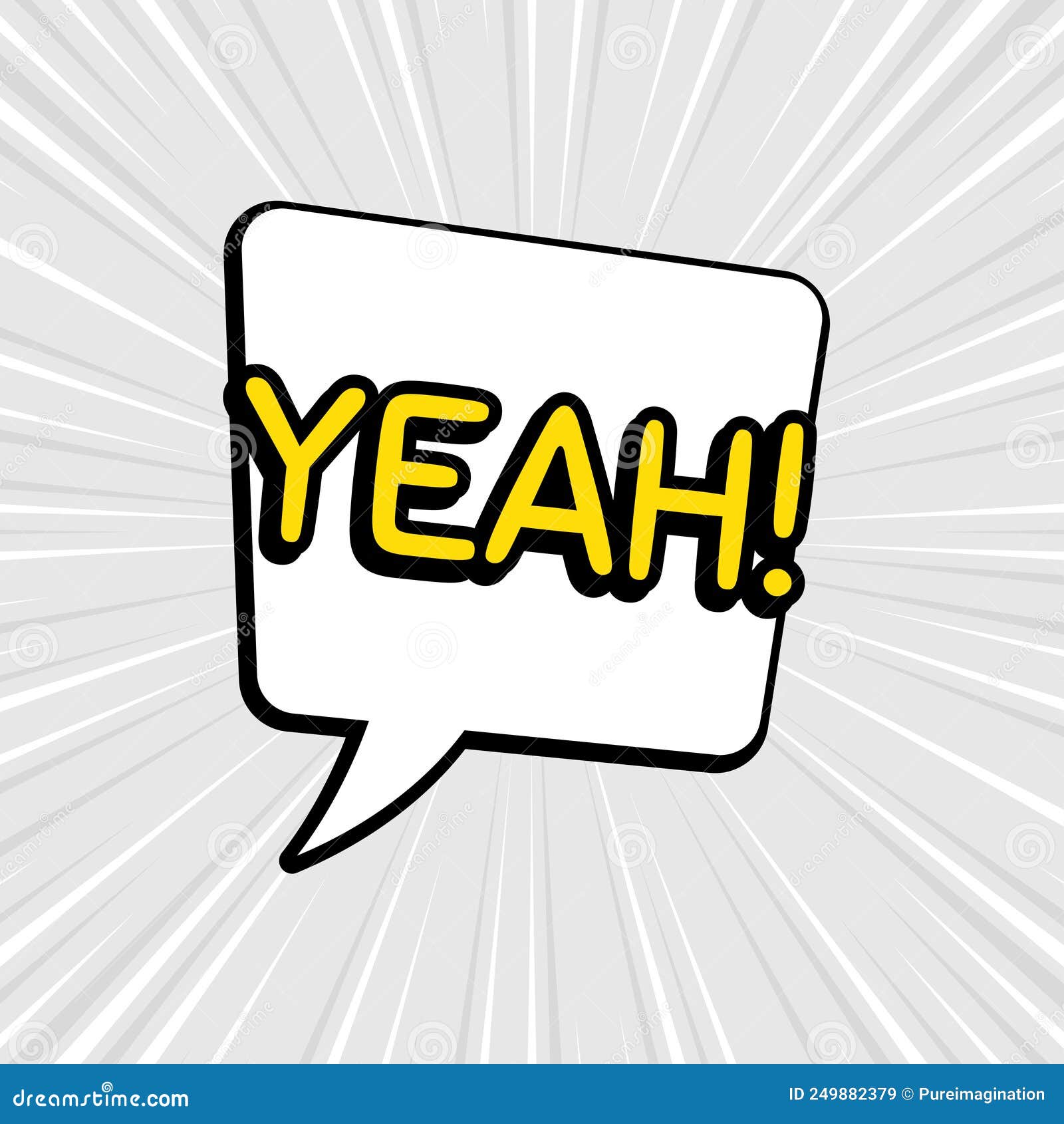 Comic Speech Bubbles Isolated with Text YEAH Stock Vector ...