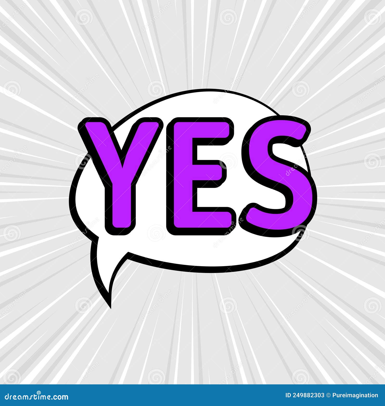 Comic Speech Bubbles Isolated with Text YES Stock Vector - Illustration ...
