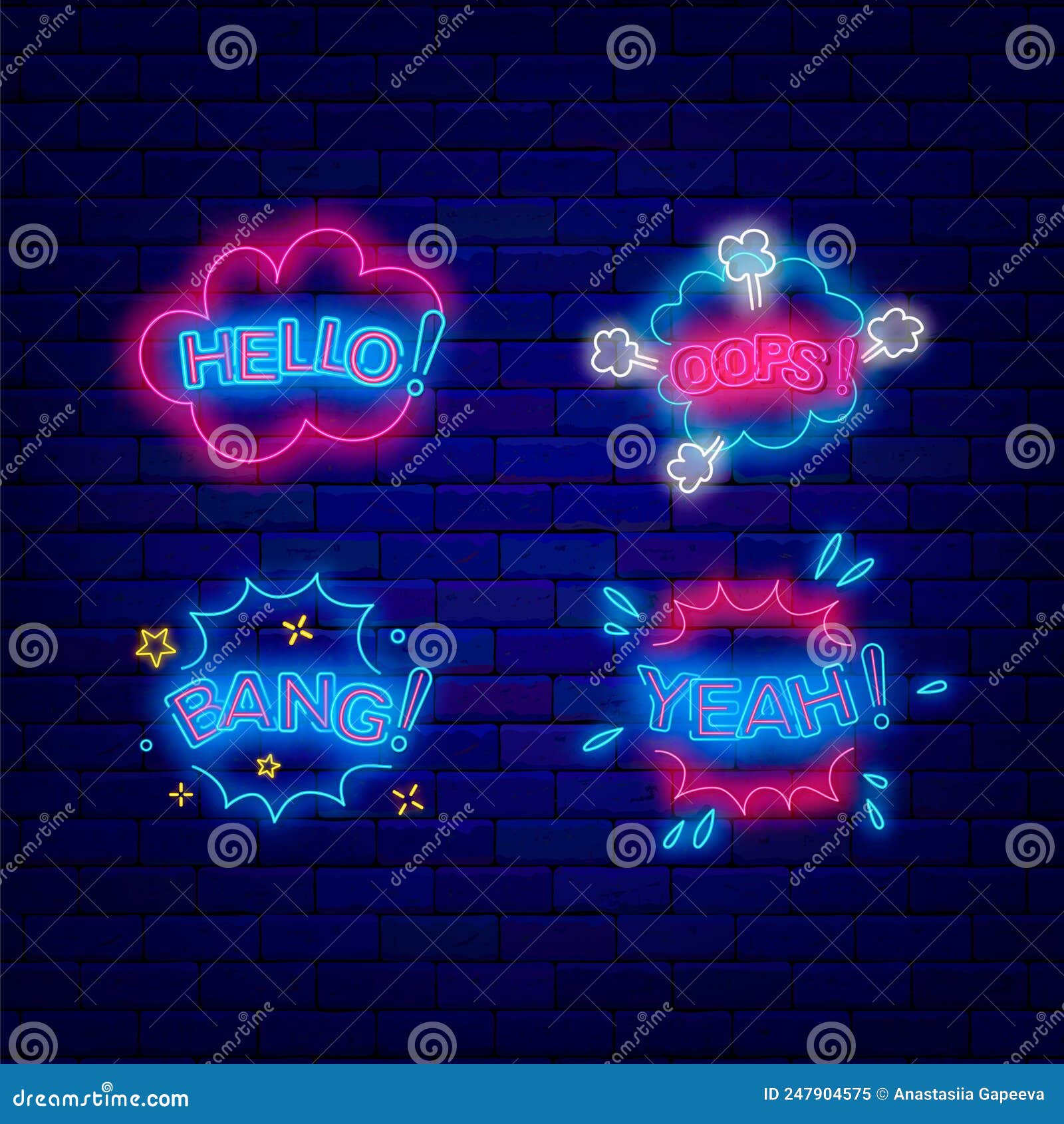 YEAH Neon Sign Vector. Comic Speech Bubble With Expression Text YEAH ...