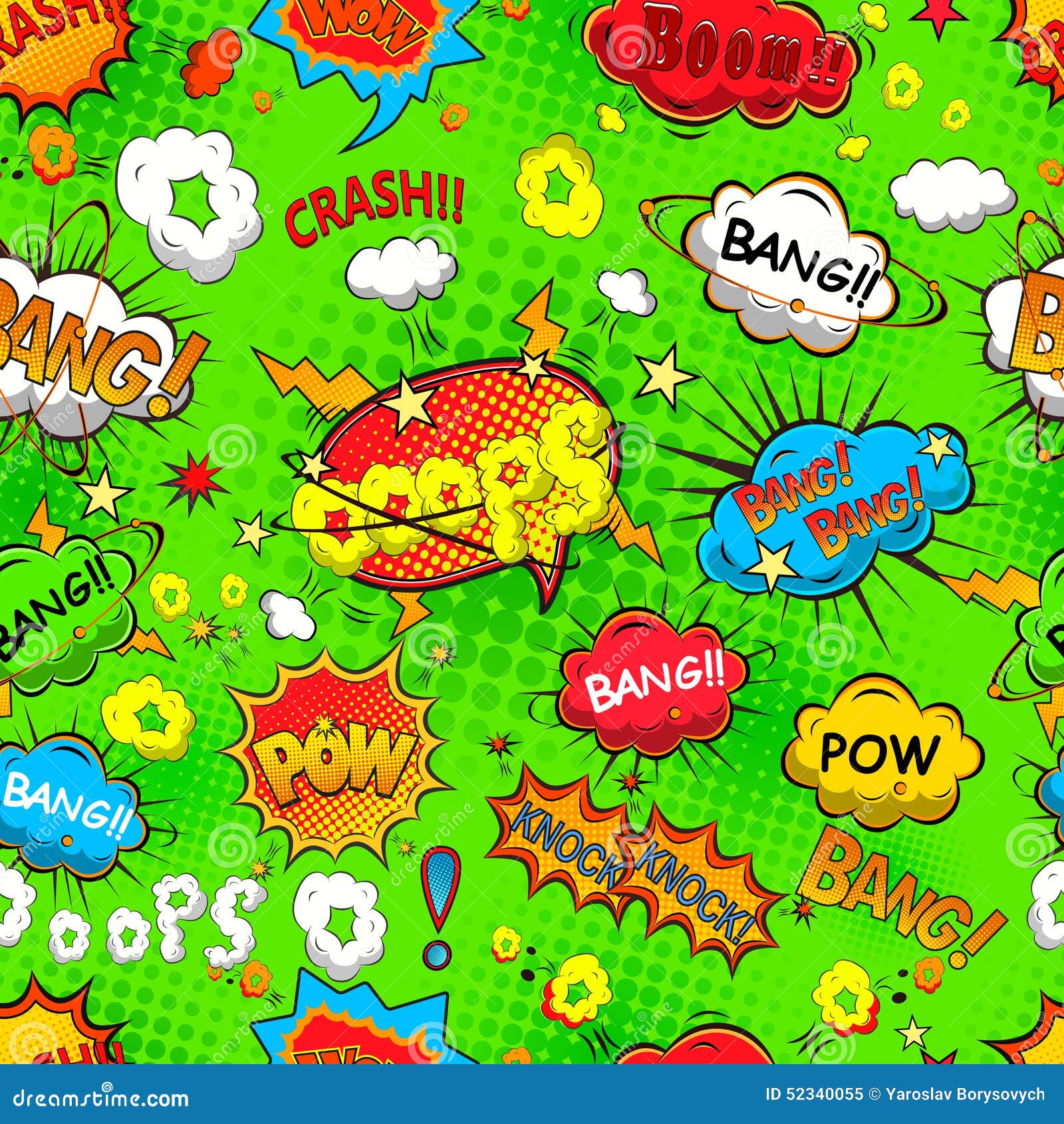 Comic Speech Bubbles Seamless Pattern Stock Vector - Illustration of ...