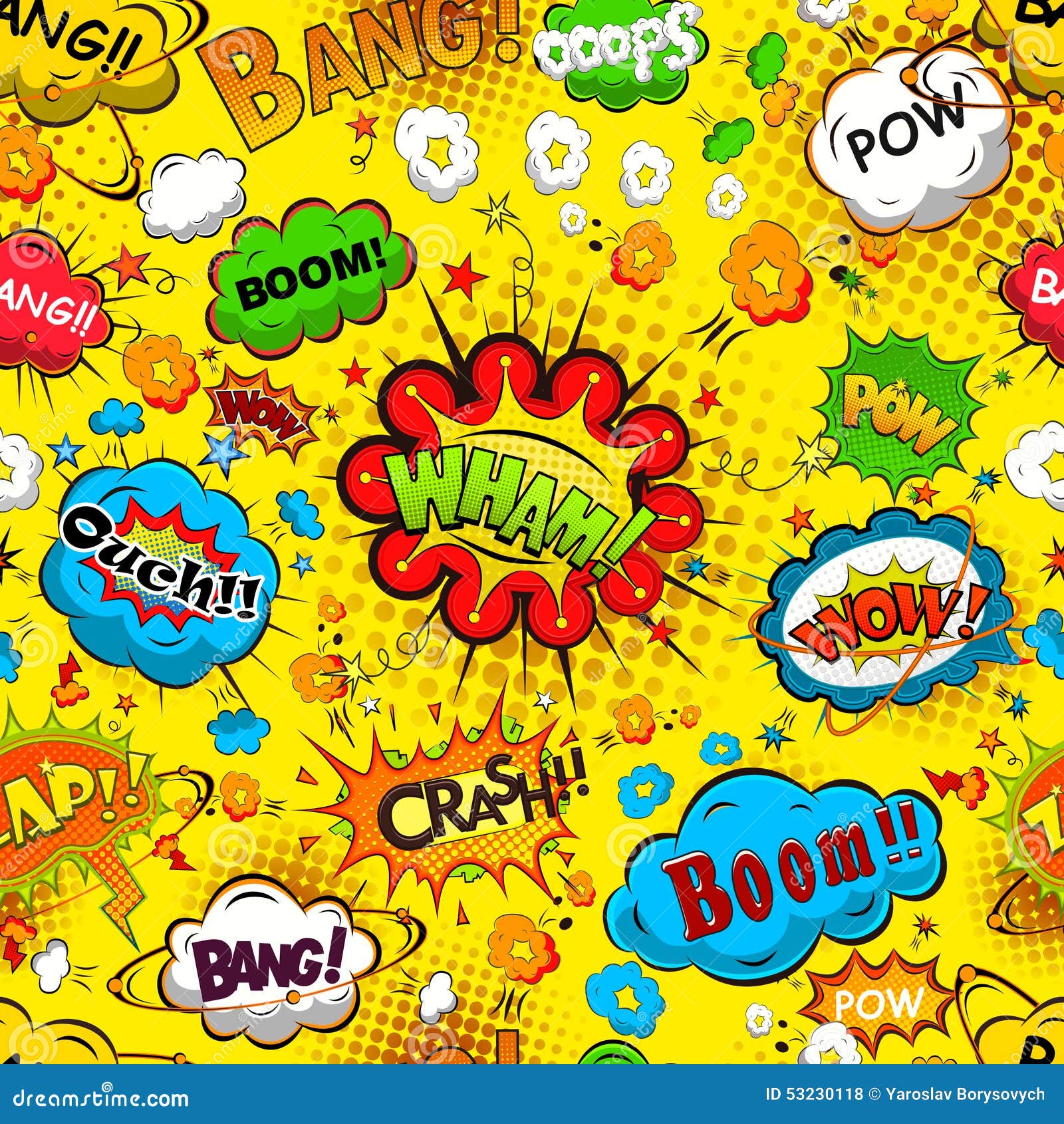 Comic Speech Bubbles Seamless Pattern Stock Vector - Illustration of ...