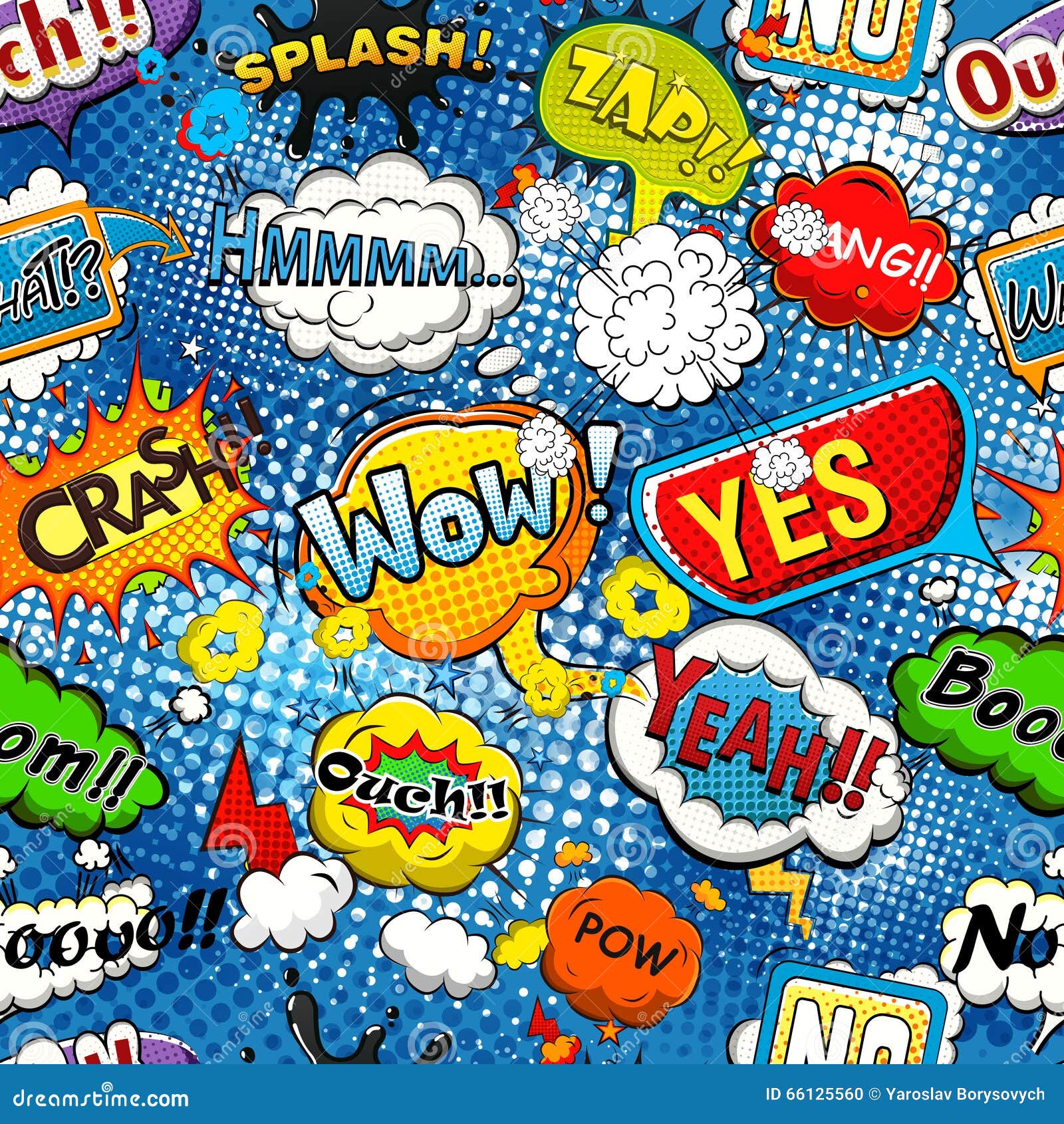 Comic Speech Bubbles Seamless Pattern Vector Stock Vector ...