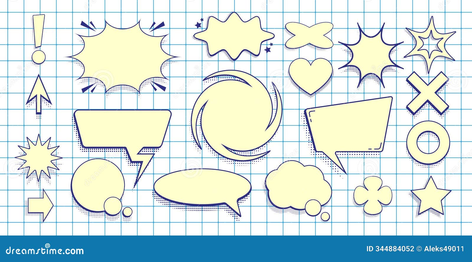 Comic Speech Bubbles .Set of Design Elements. Chat Balloons, Small Talk ...