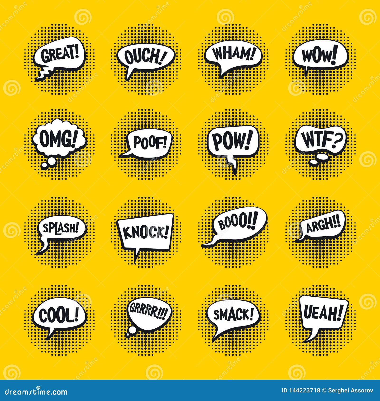 Comic Speech Bubbles Set Vector Illustration Stock Vector ...