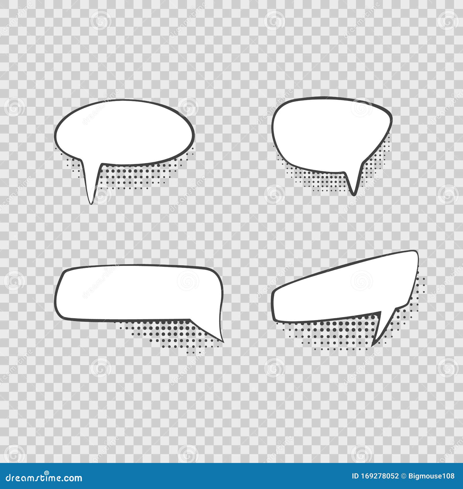 Comic Speech Bubbles Signs Black Thin Line Icon Set. Vector Stock ...