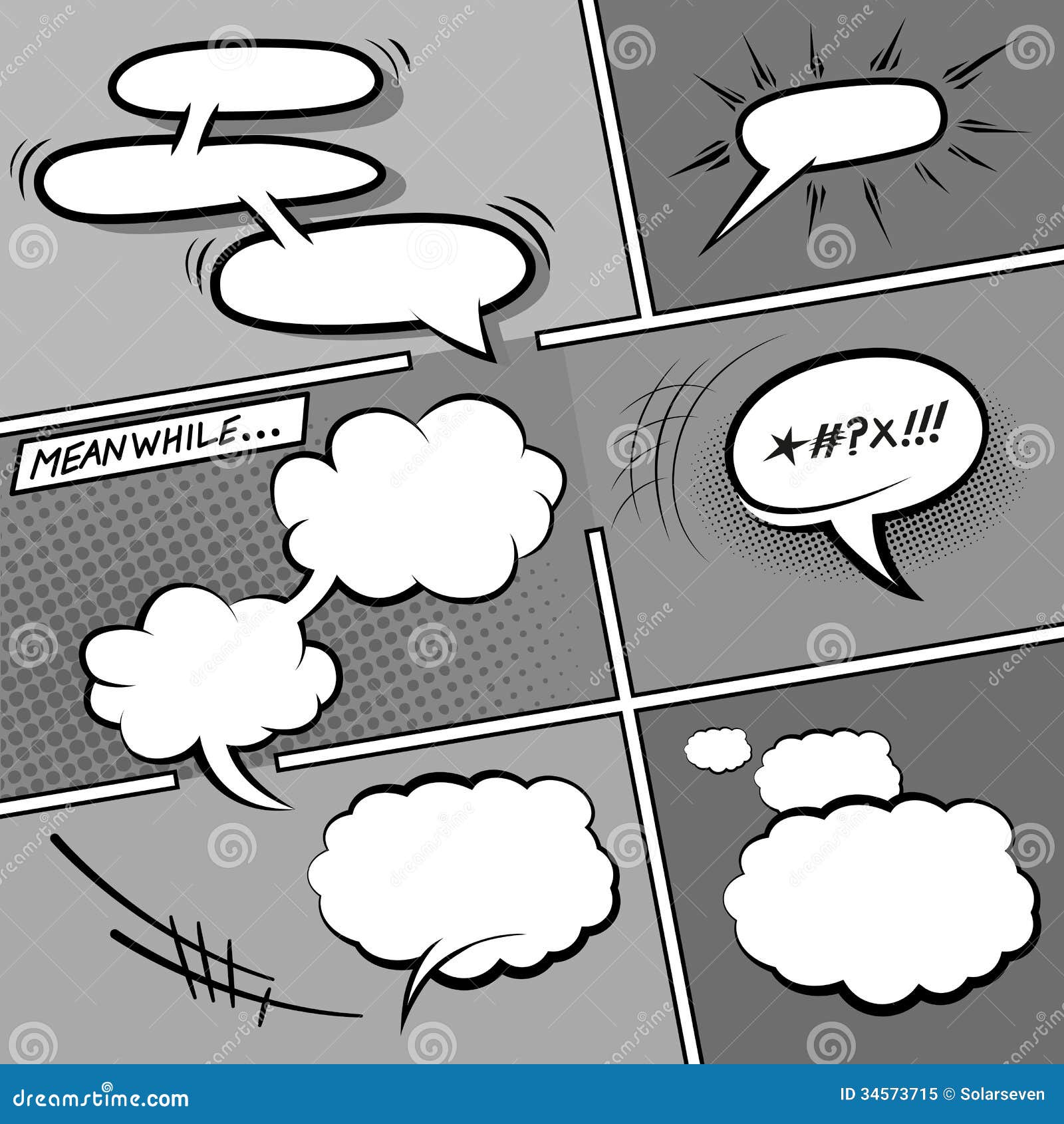 Comic Speech Bubbles stock vector. Illustration of symbol - 34573715