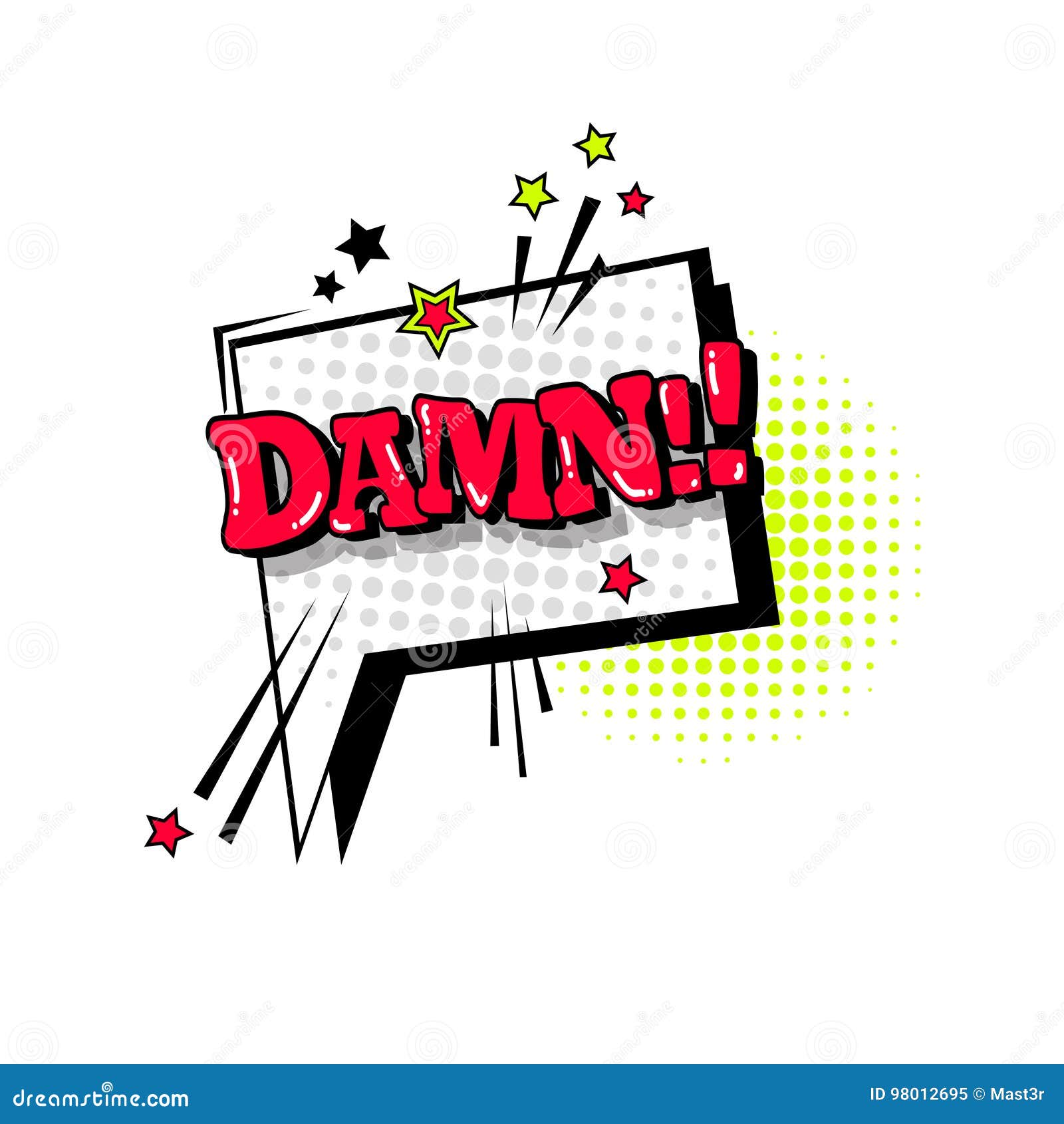 Comic Speech Chat Bubble Pop Art Style Damn Expression Text Icon Stock ...