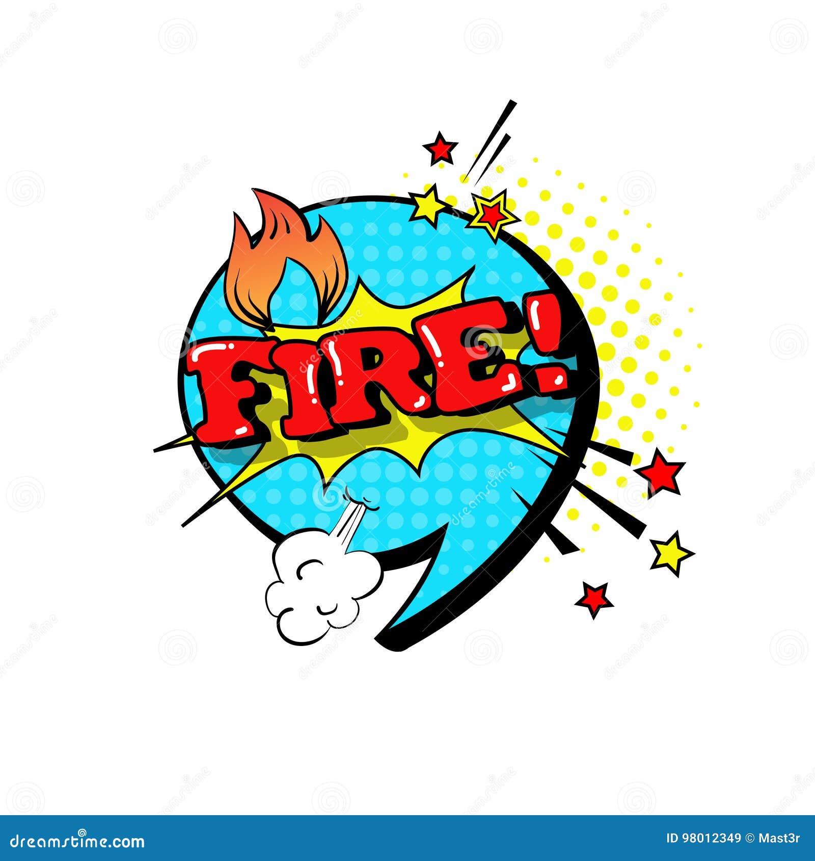 Comic Speech Chat Bubble Pop Art Style Fire Expression Text Icon Stock ...