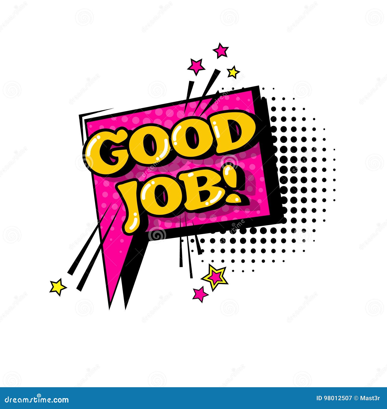 Comic Speech Chat Bubble Pop Art Style Good Job Expression Text Icon ...