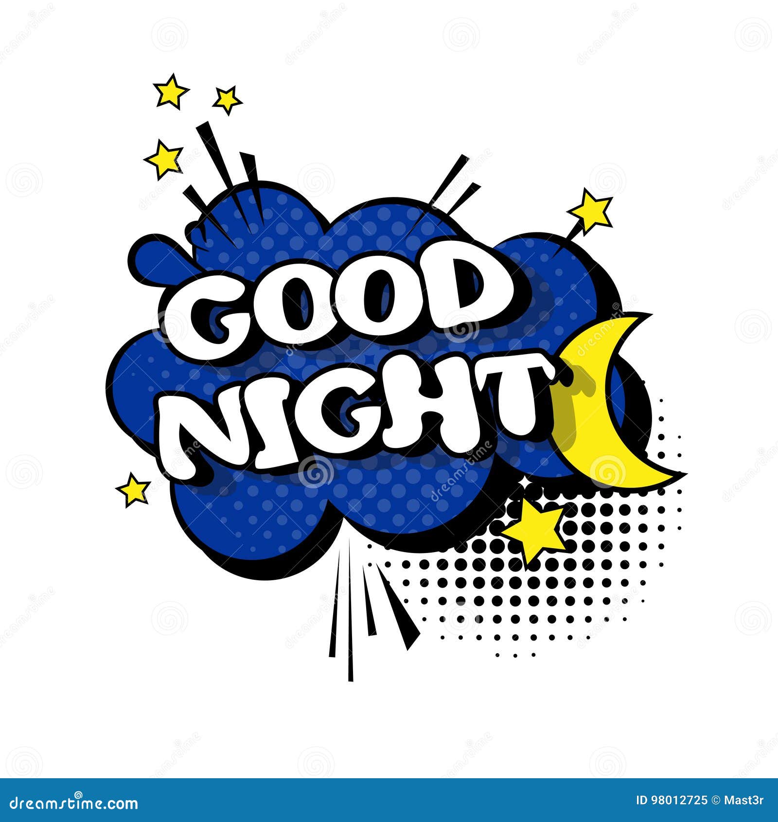 Comic Speech Chat Bubble Pop Art Style Good Night Expression Text Icon ...