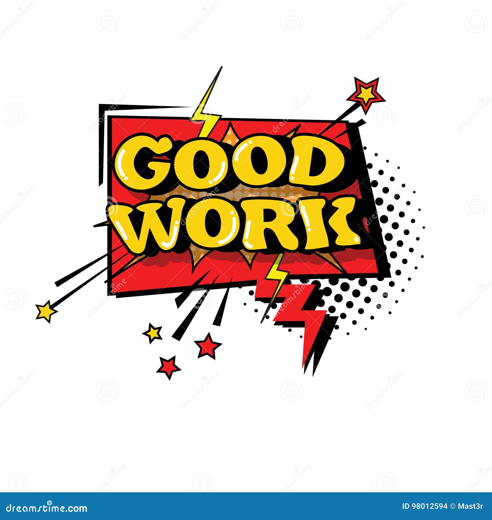 Comic Speech Chat Bubble Pop Art Style Good Work Expression Text Icon ...
