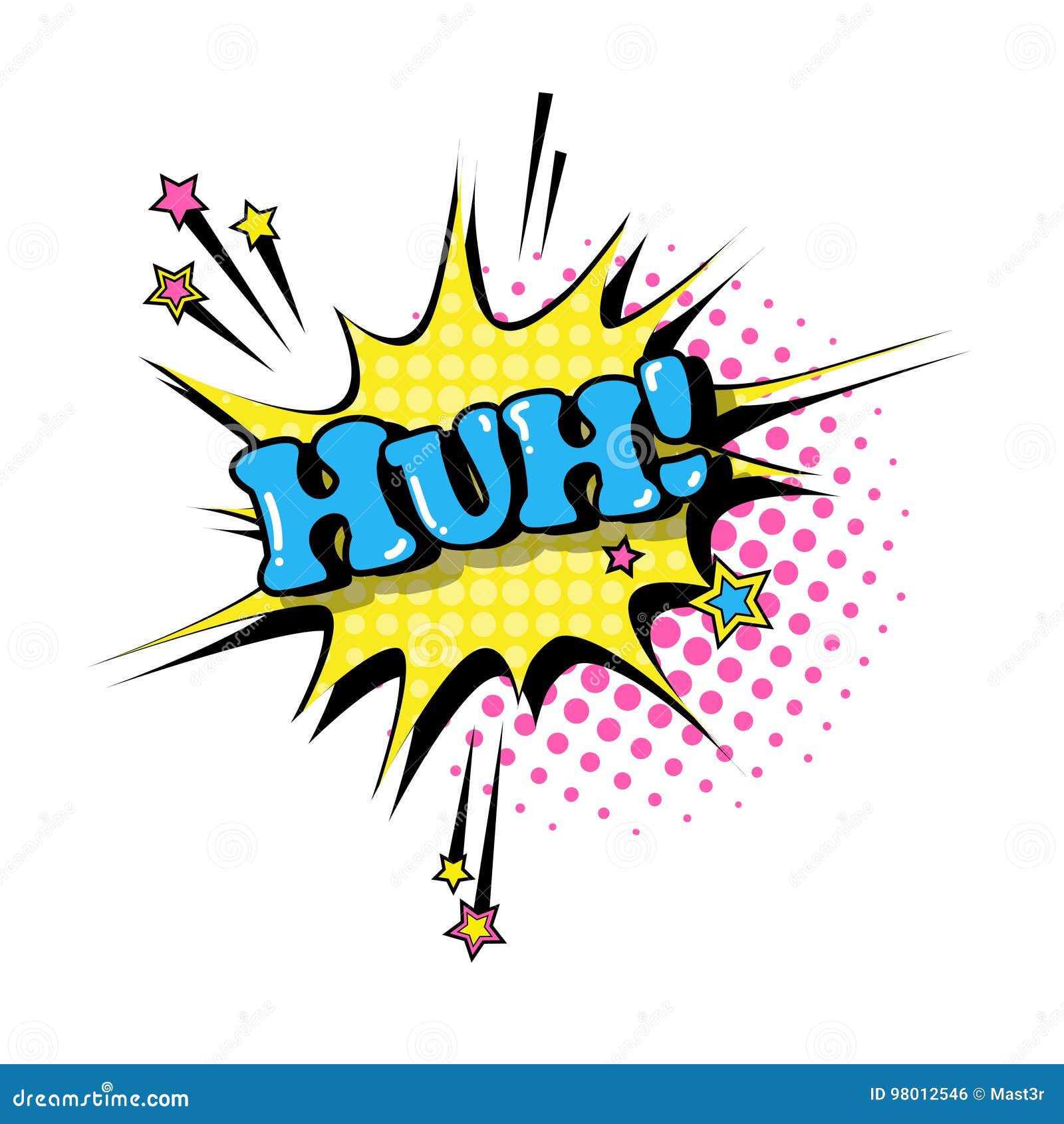 Comic Speech Chat Bubble Pop Art Style Huh Expression Text Icon Stock ...