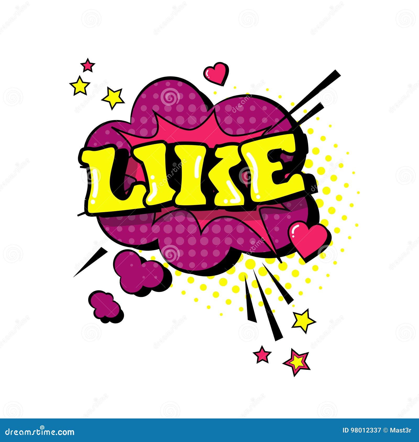 Comic Speech Chat Bubble Pop Art Style Like Expression Text Icon Stock ...
