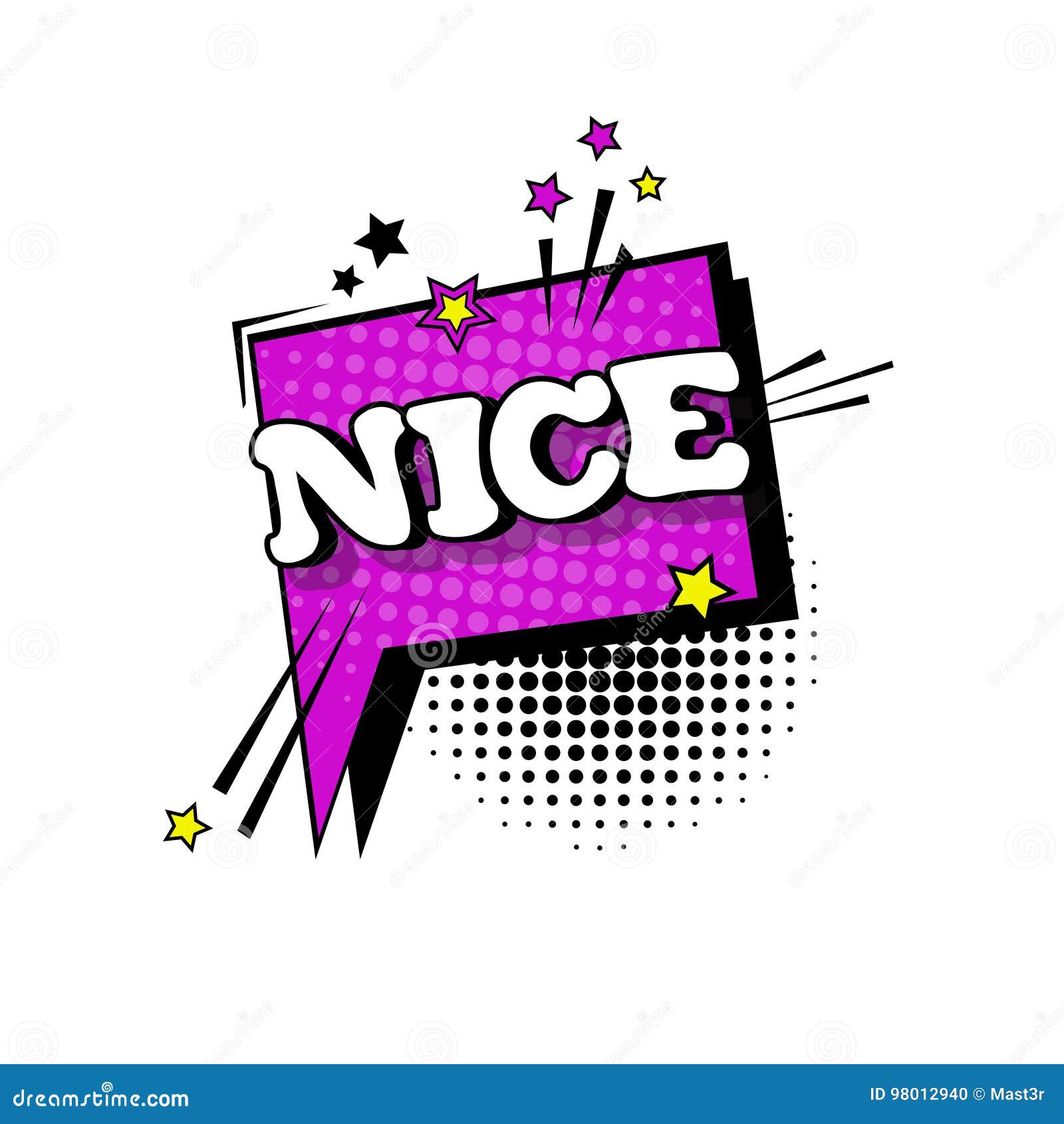 Comic Speech Chat Bubble Pop Art Style Nice Expression Text Icon Stock ...