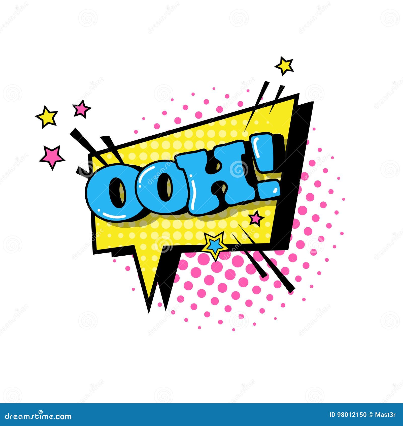 Comic Speech Chat Bubble Pop Art Style Ooh Expression Text Icon Vector ...