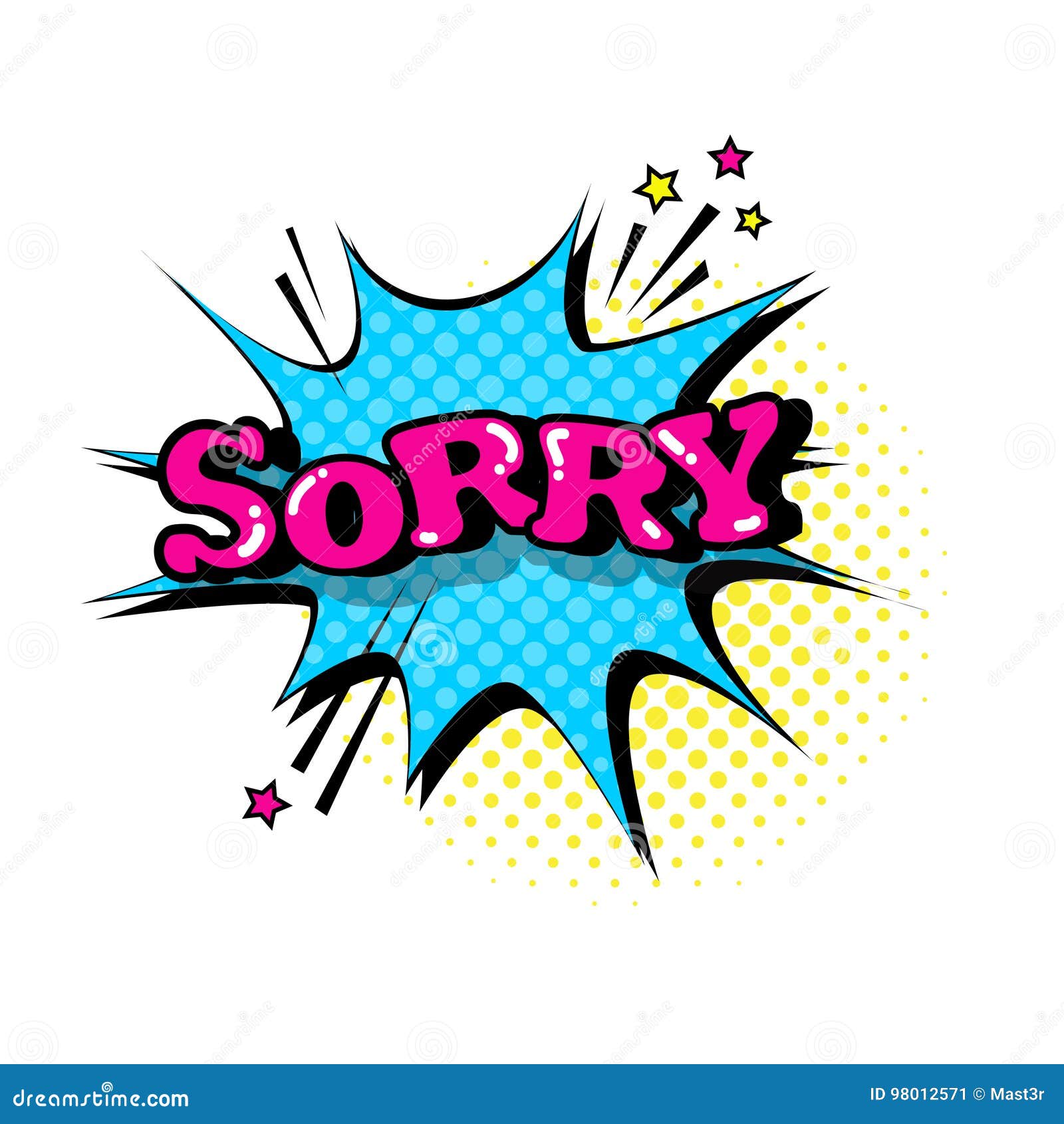 Comic Speech Chat Bubble Pop Art Style Sorry Expression Text Icon Stock ...