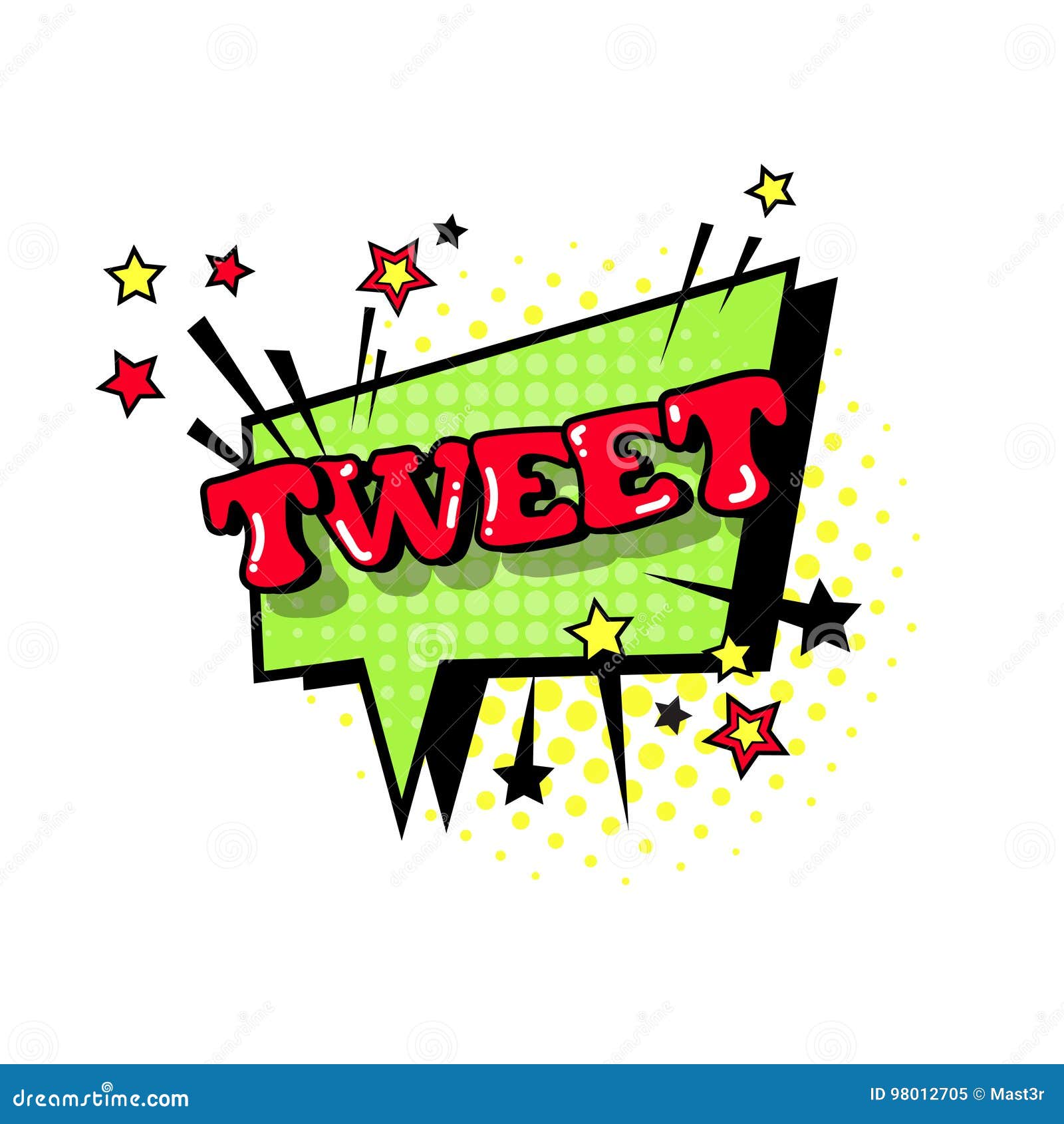 Comic Speech Chat Bubble Pop Art Style Tweet Expression Text Icon Stock ...