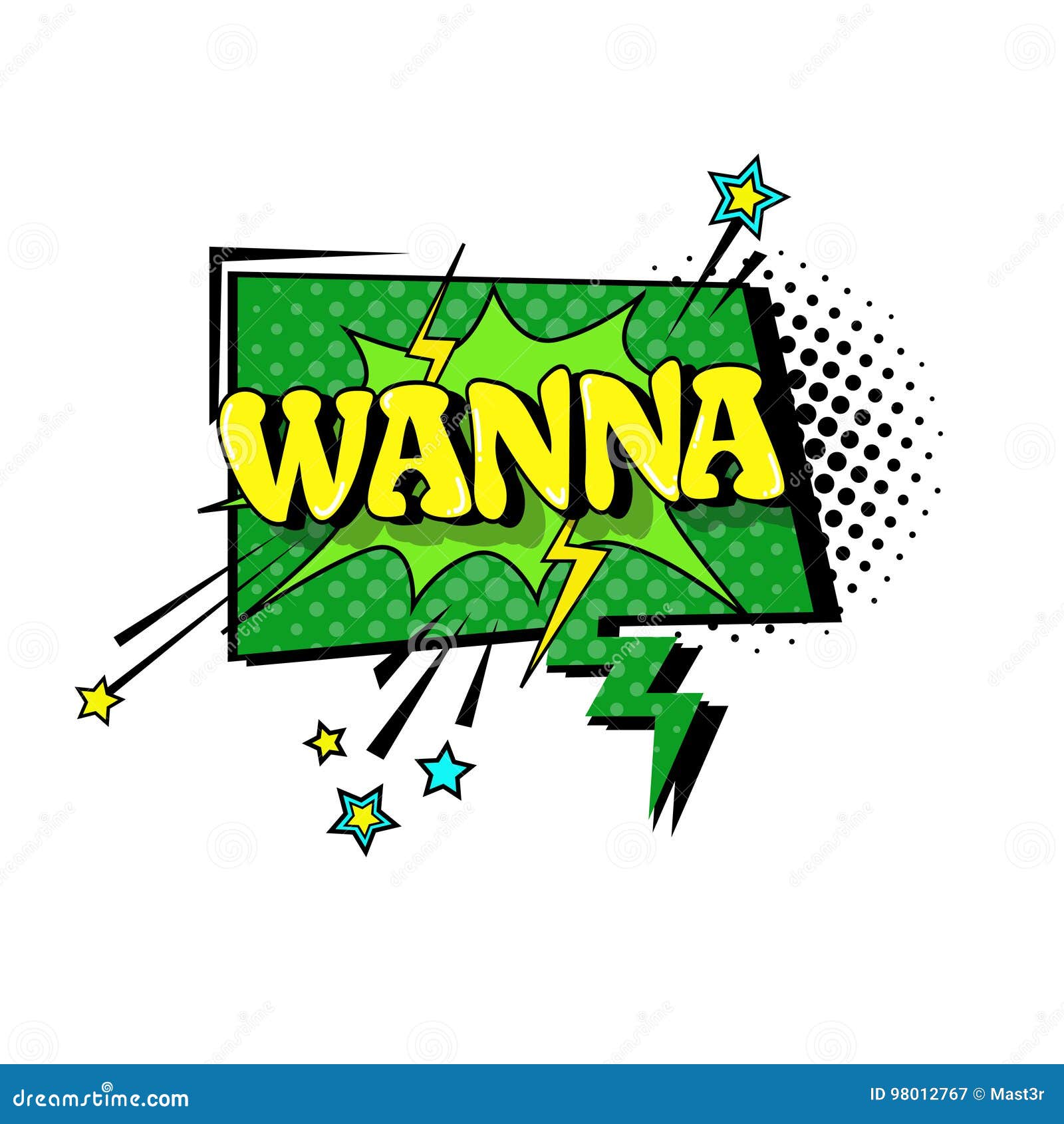 Comic Speech Chat Bubble Pop Art Style Wanna Expression Text Icon Stock ...