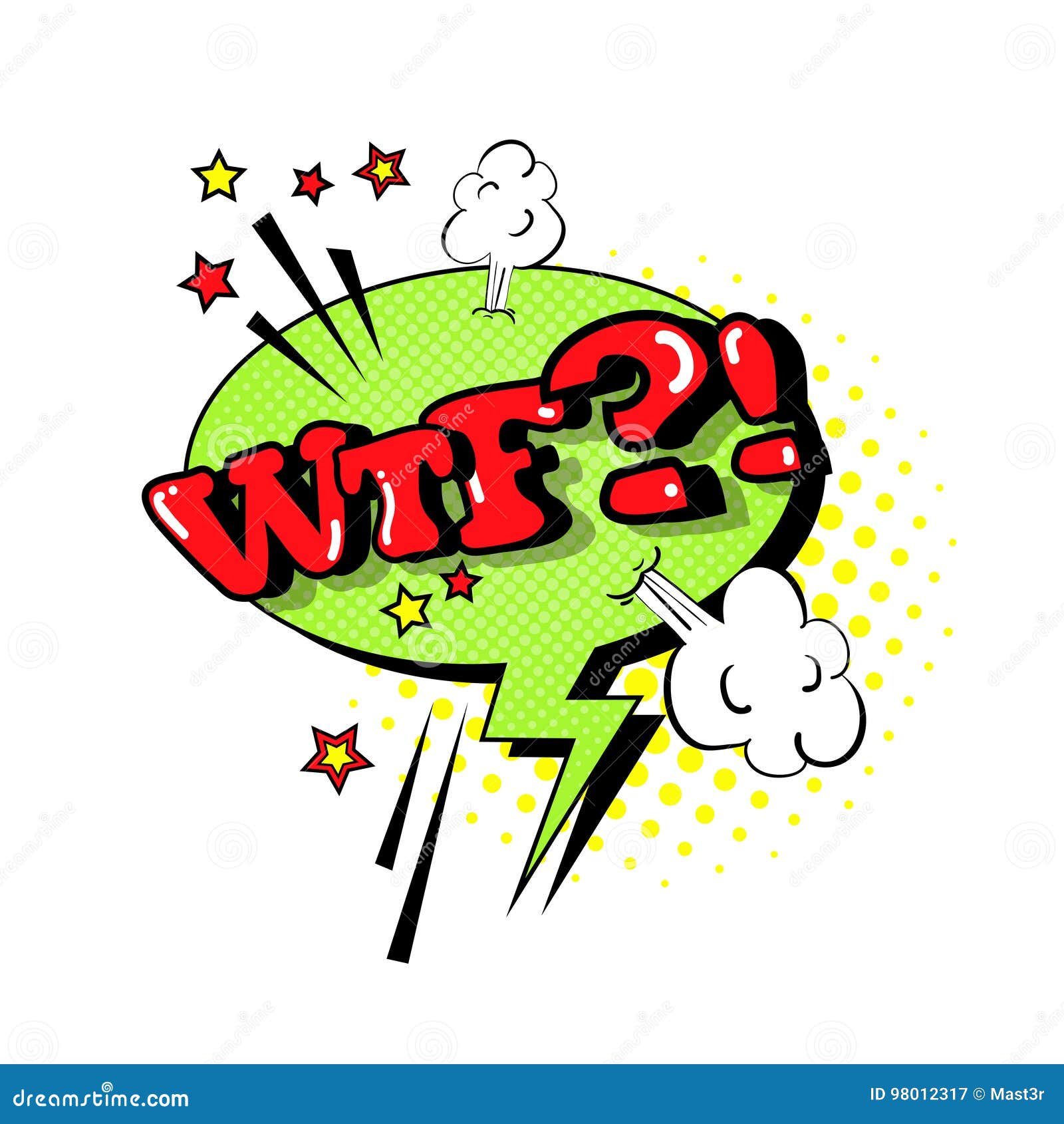 Comic Speech Chat Bubble Pop Art Style Wtf Expression Text Icon Cartoon ...