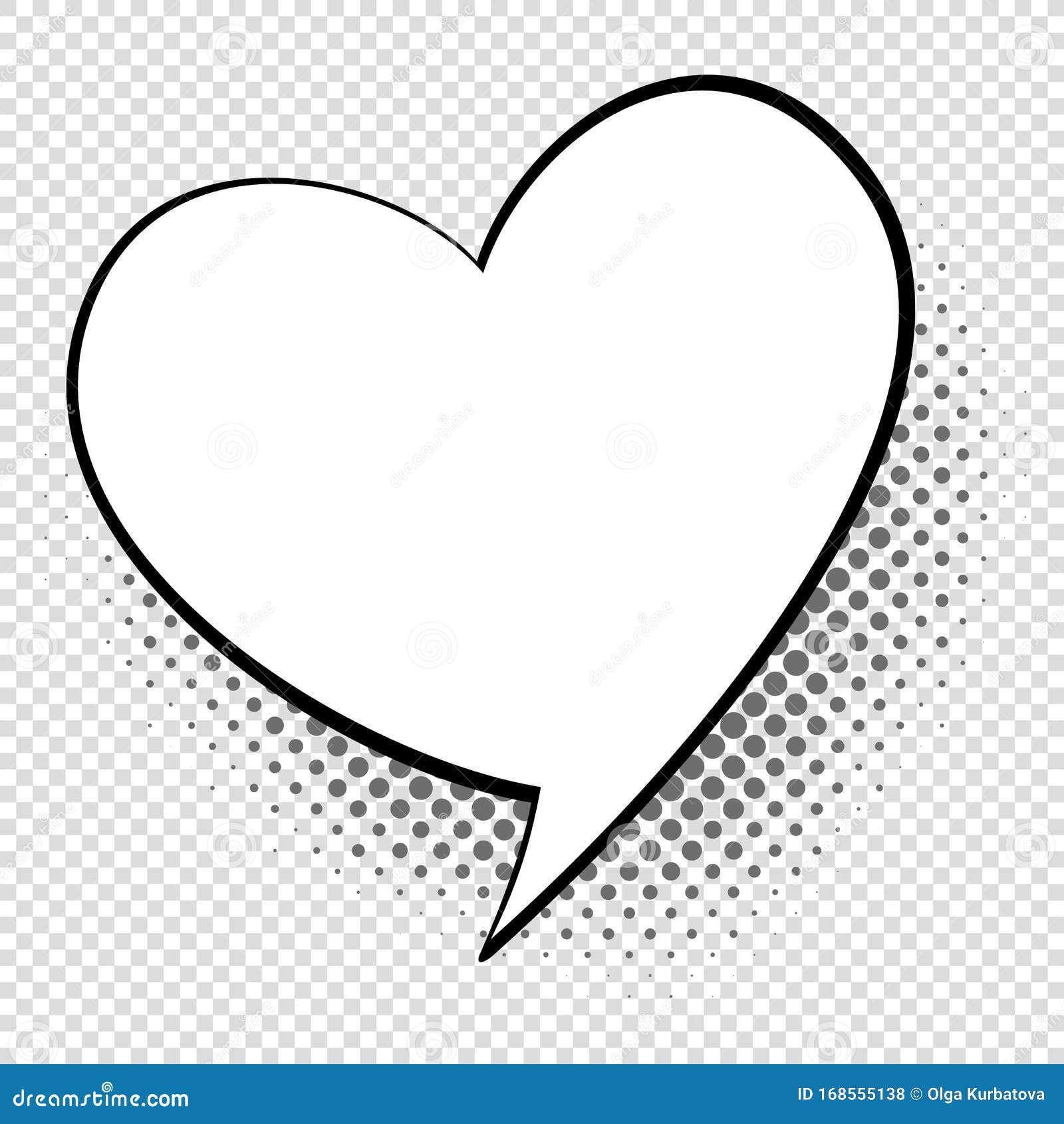 Comic Speech Heart. Cartoon Talking and Thought about Love Bubble ...