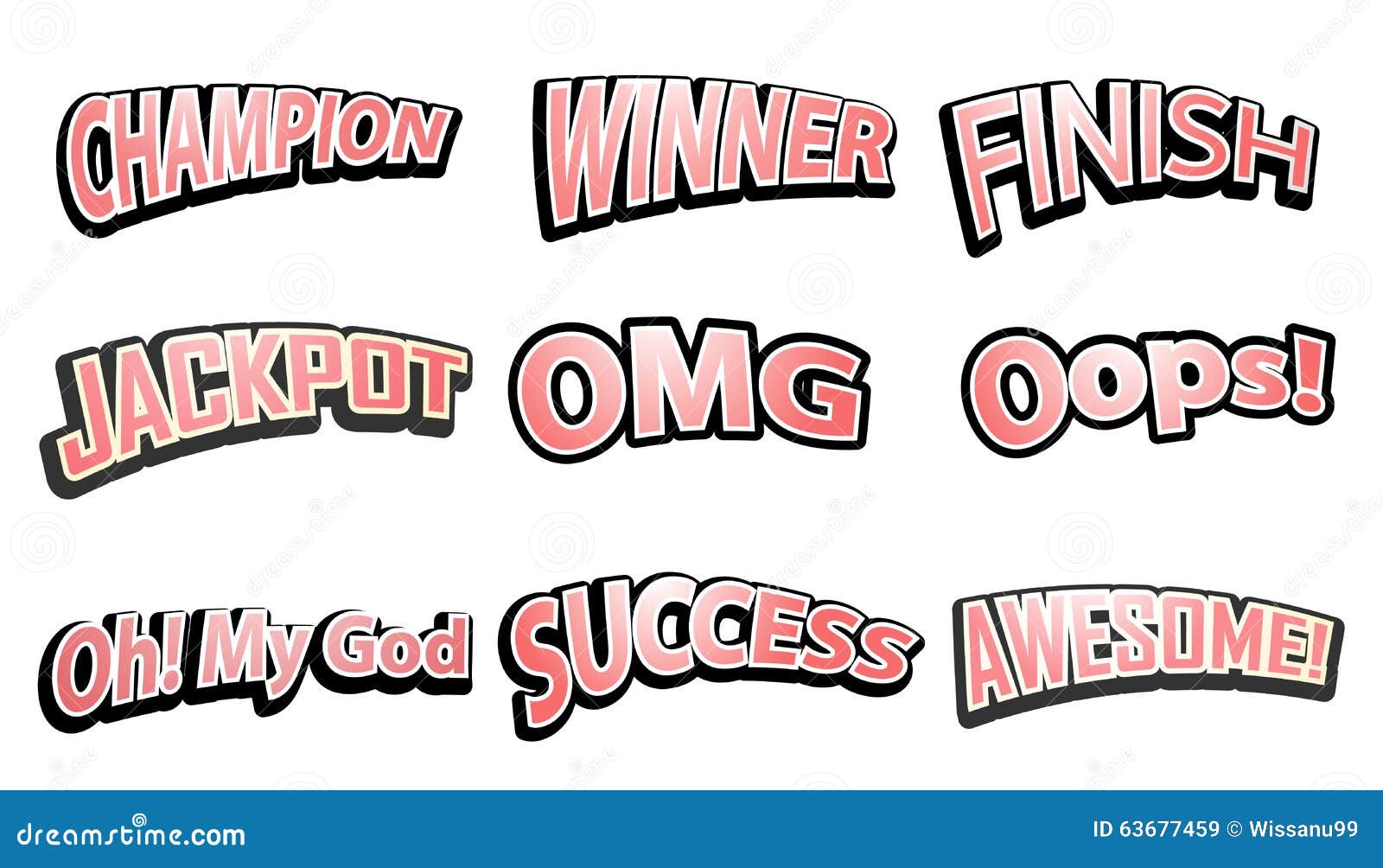 Comic Speech text hits set stock vector. Illustration of jacpot - 63677459