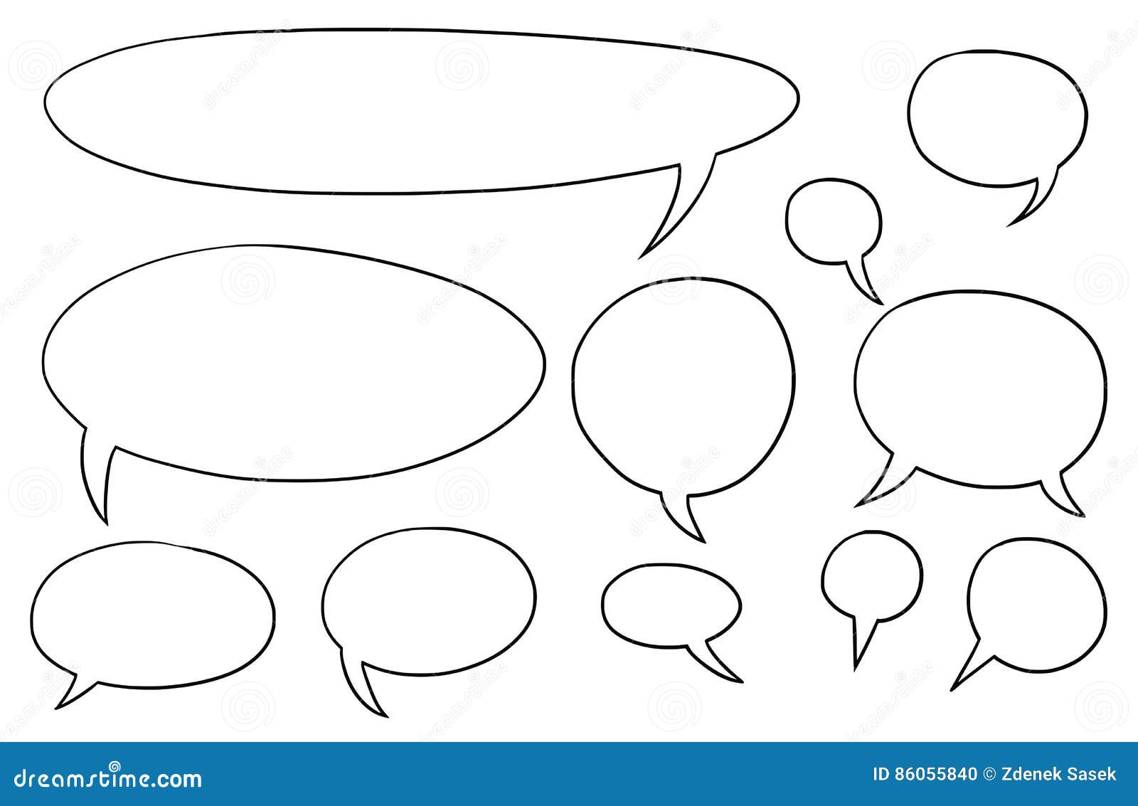 Comic Speech Text Vector Bubbles Set01 Stock Vector - Illustration of ...