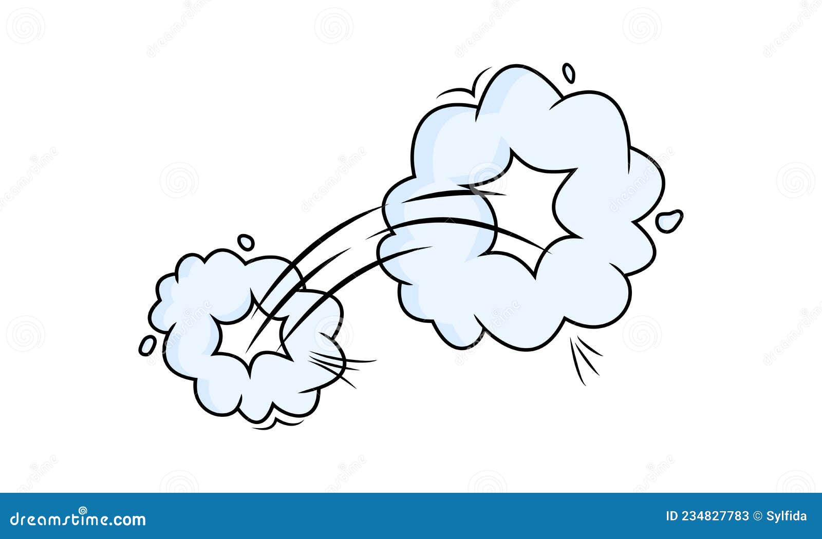 Comic Speed Blue Cloud Vector Icon. Catroon Motion Puff Effect ...