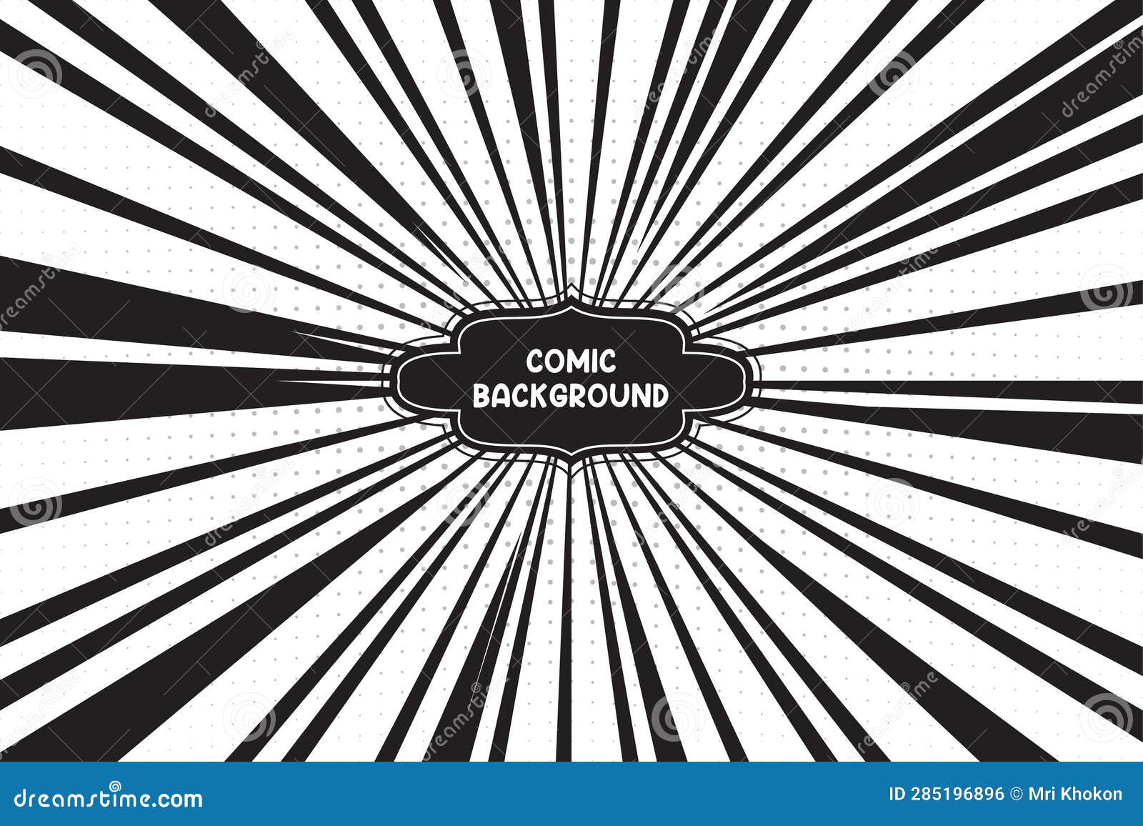 Hand Drawn Zoom Effect Background Black & White Premium Vector Stock ...