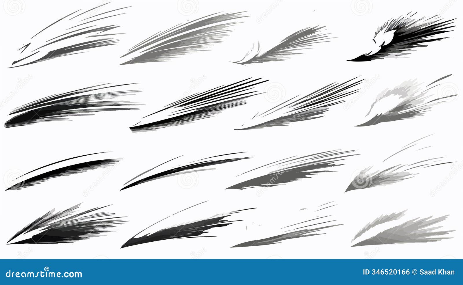 Comic Speed Lines Set Dynamic Vector Visual Effects Stock Illustration ...